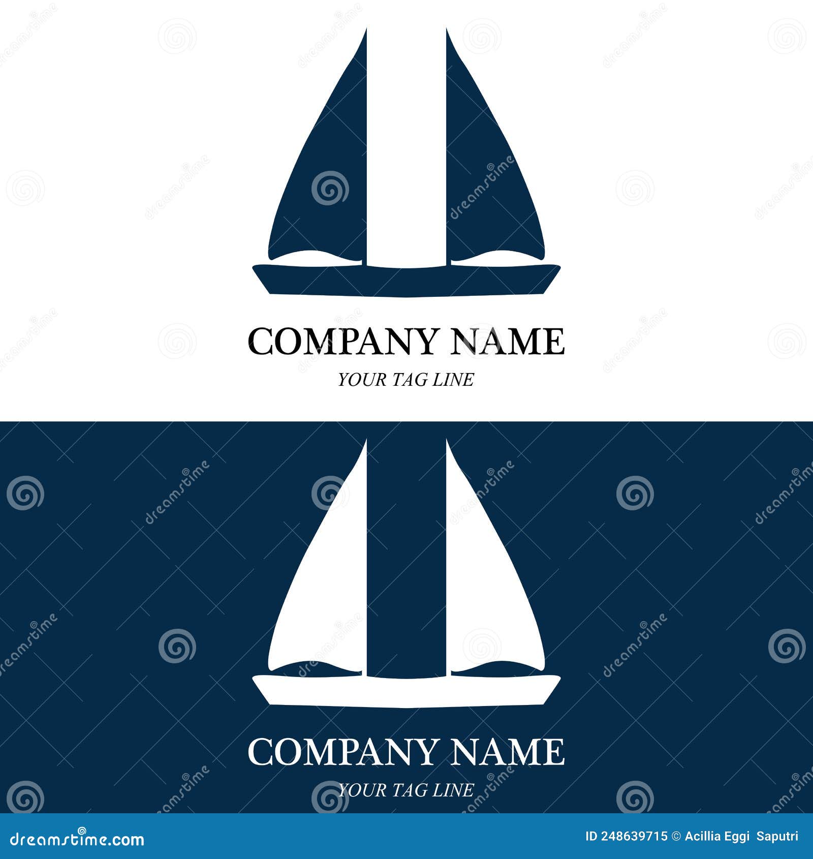 Logo Van Zeilboot En Symboolvector Stock Illustratie - Illustration of ...