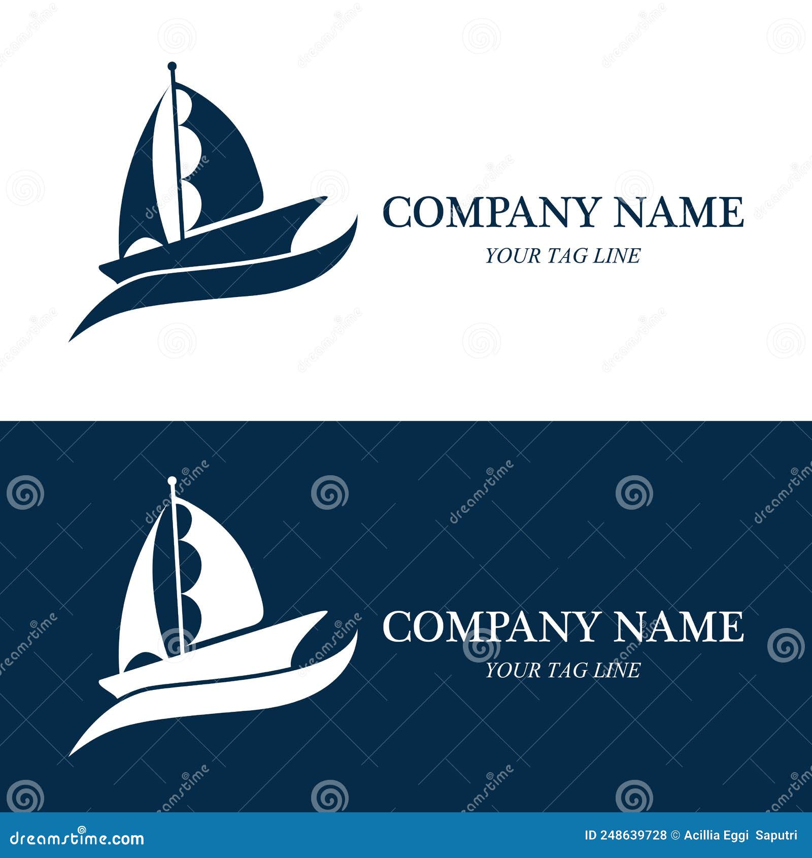 Logo Van Zeilboot En Symboolvector Stock Illustratie - Illustration of ...