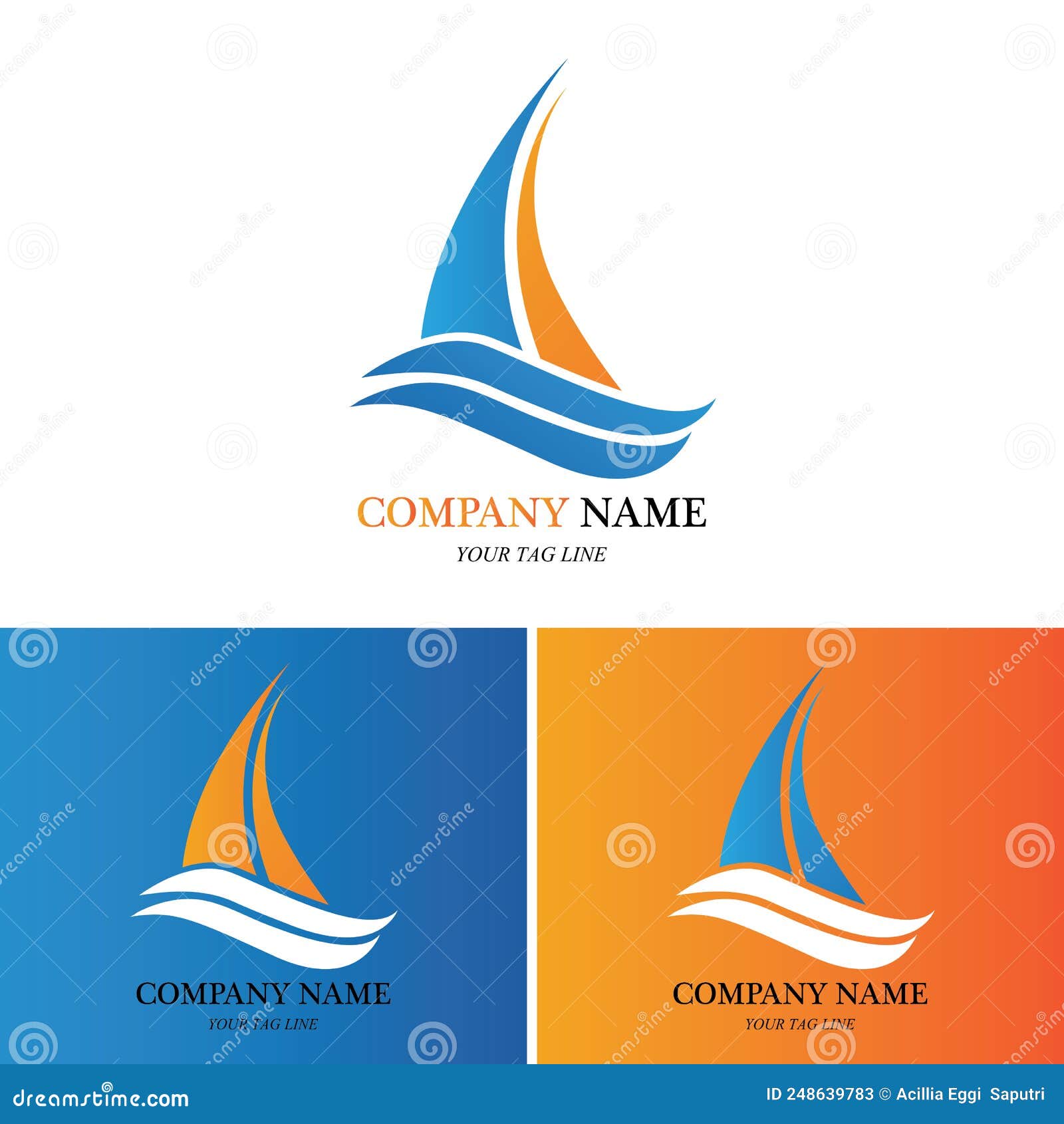 Logo Van Zeilboot En Symboolvector Stock Illustratie - Illustration of ...