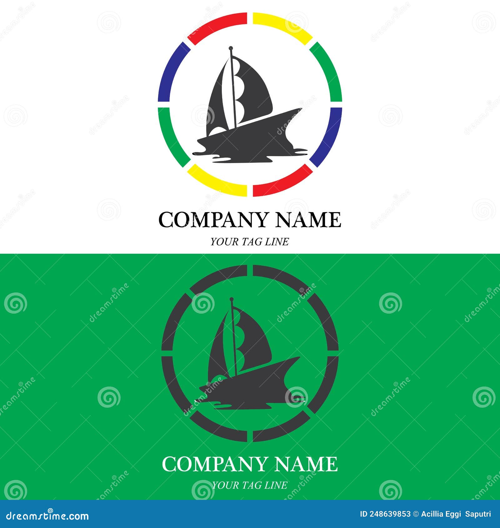 Logo Van Zeilboot En Symboolvector Stock Illustratie - Illustration of ...