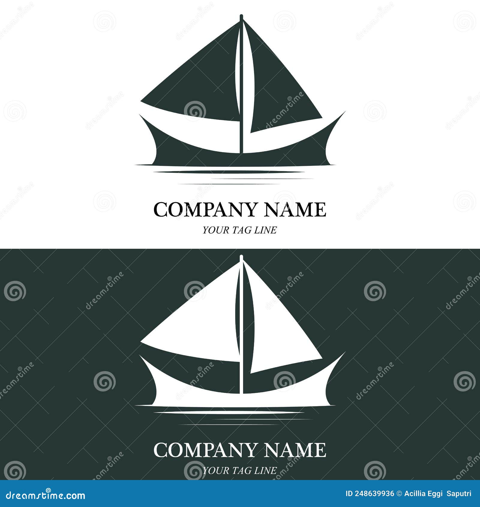 Logo Van Zeilboot En Symboolvector Stock Illustratie - Illustration of ...