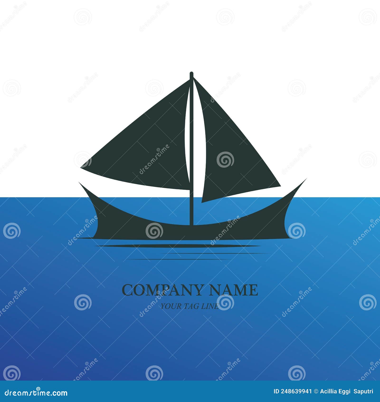 Logo Van Zeilboot En Symboolvector Stock Illustratie - Illustration of ...