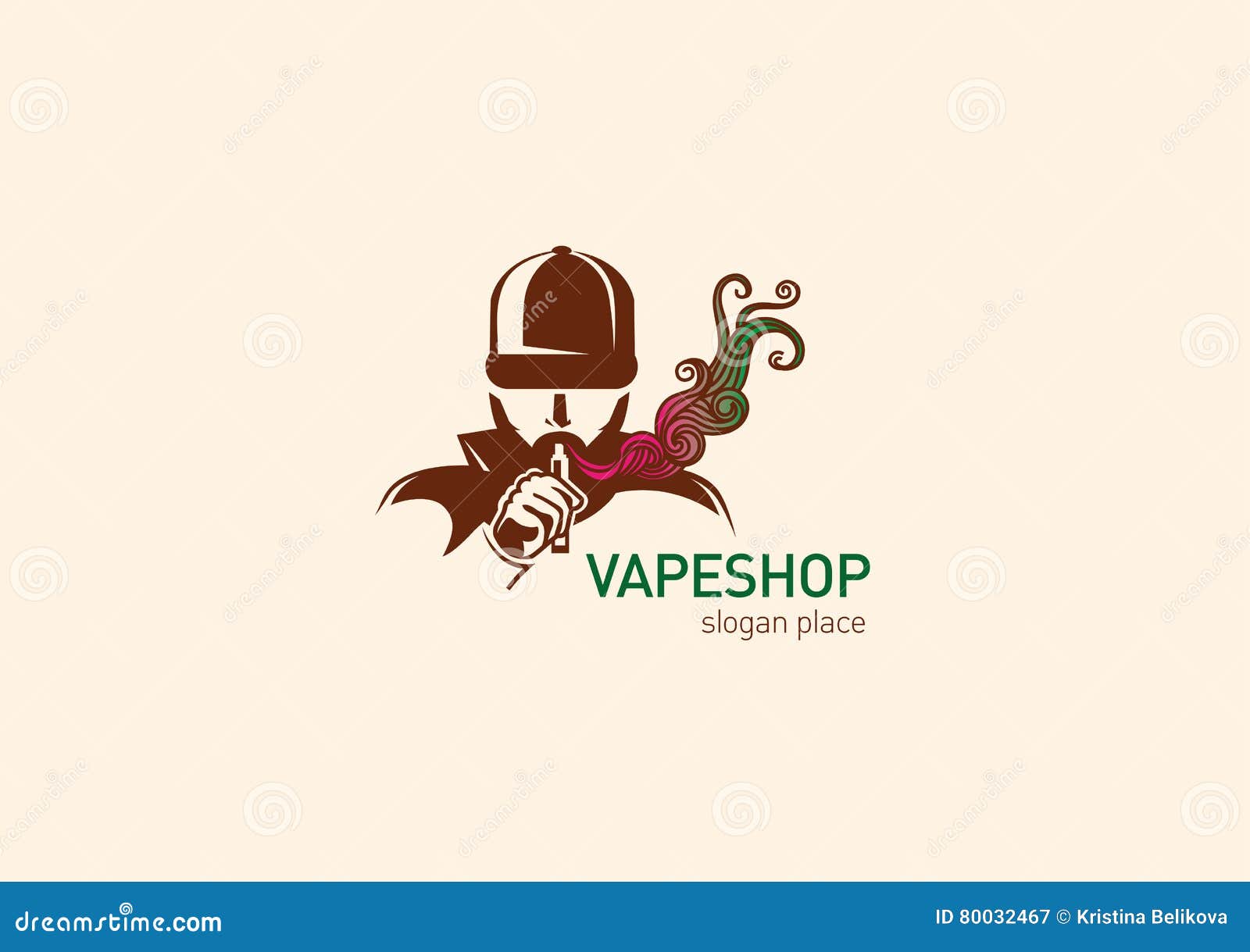 Logo for Vape Shop Man in the Hood with the Electronic Cigarette. Stock ...