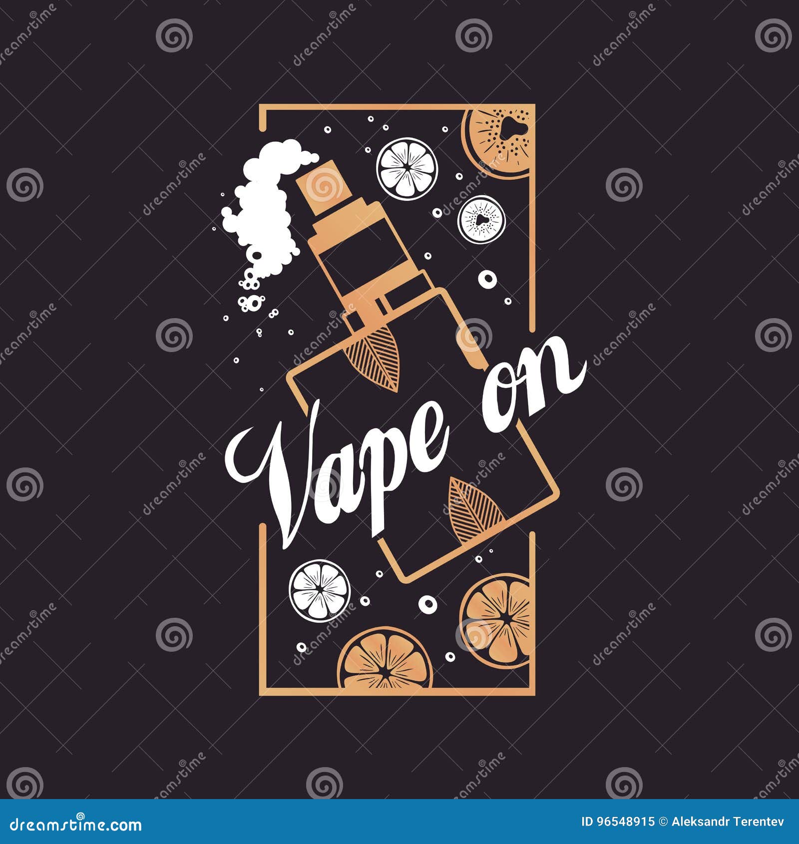 Logo Vape on with Smoke and Fruit. Stock Vector - Illustration of shop ...