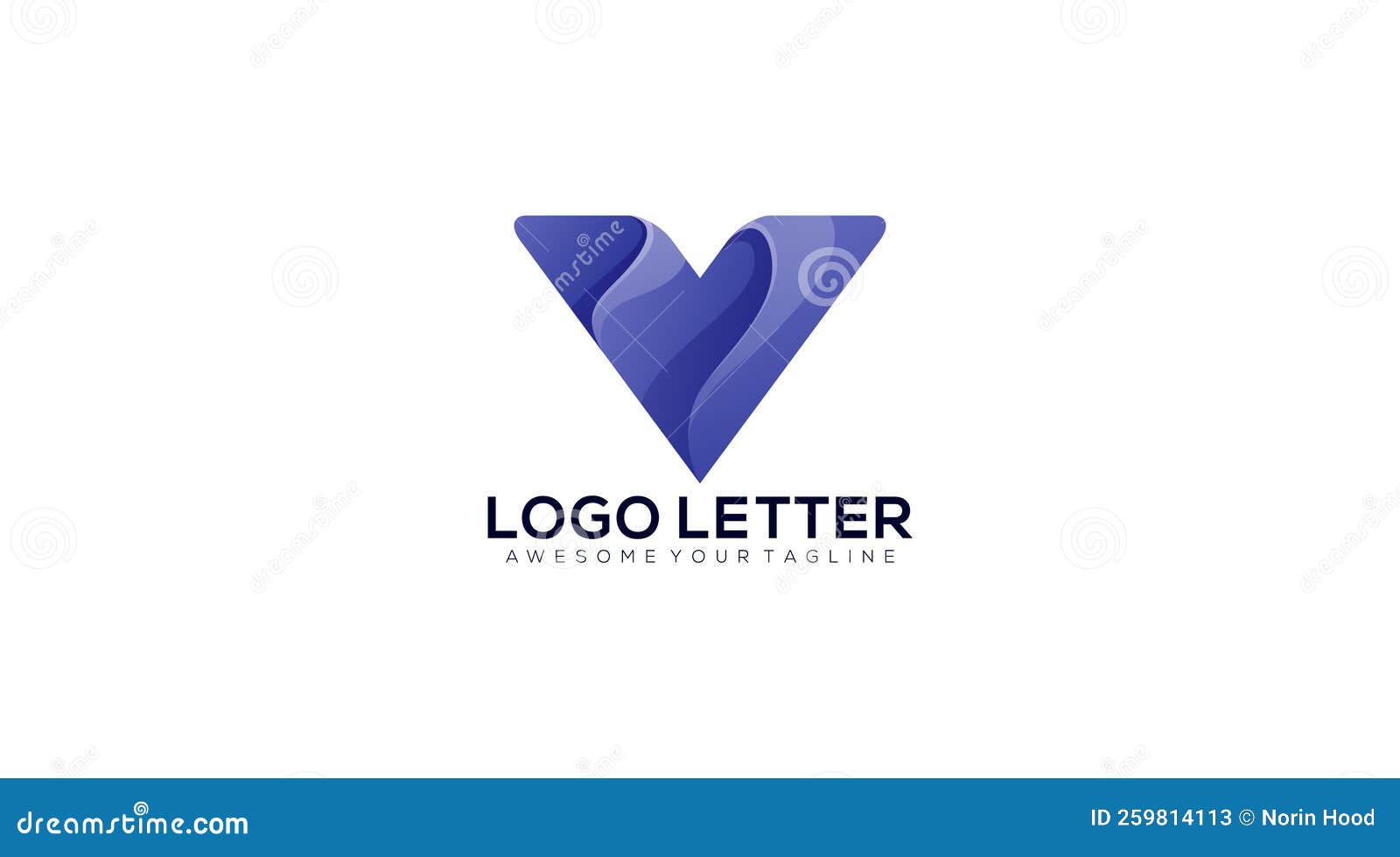 Premium Gradient Blue Letter V Logo Design Vector Stock Illustration ...
