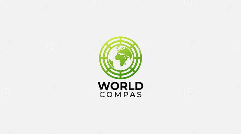 Compass Earth Logo Design Inspiration . Stock Vector - Illustration of ...