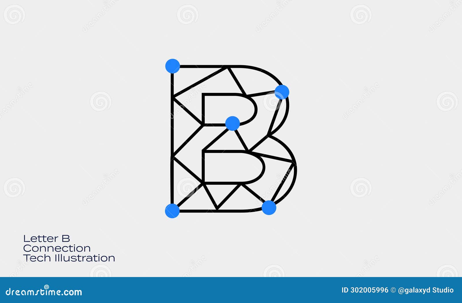 Logo B Line Outline Technology Geometric Stock Illustration ...