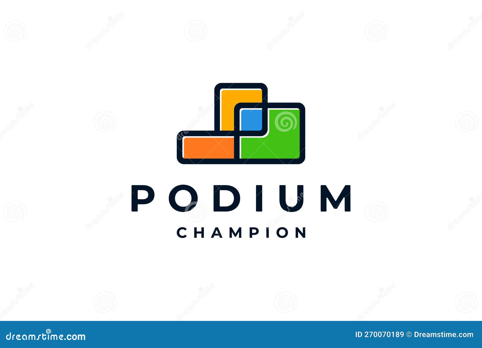 Orange Green Podium Champion Tournament Logo Stock Vector ...