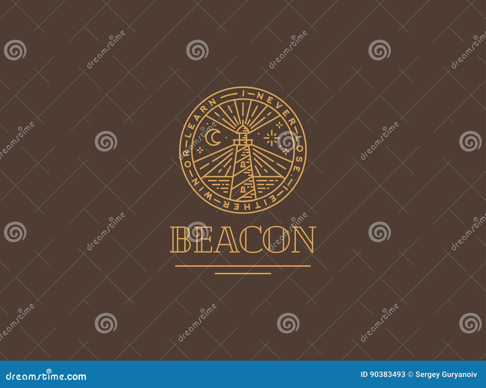 Logo vector with beacon stock vector. Illustration of artline - 90383493
