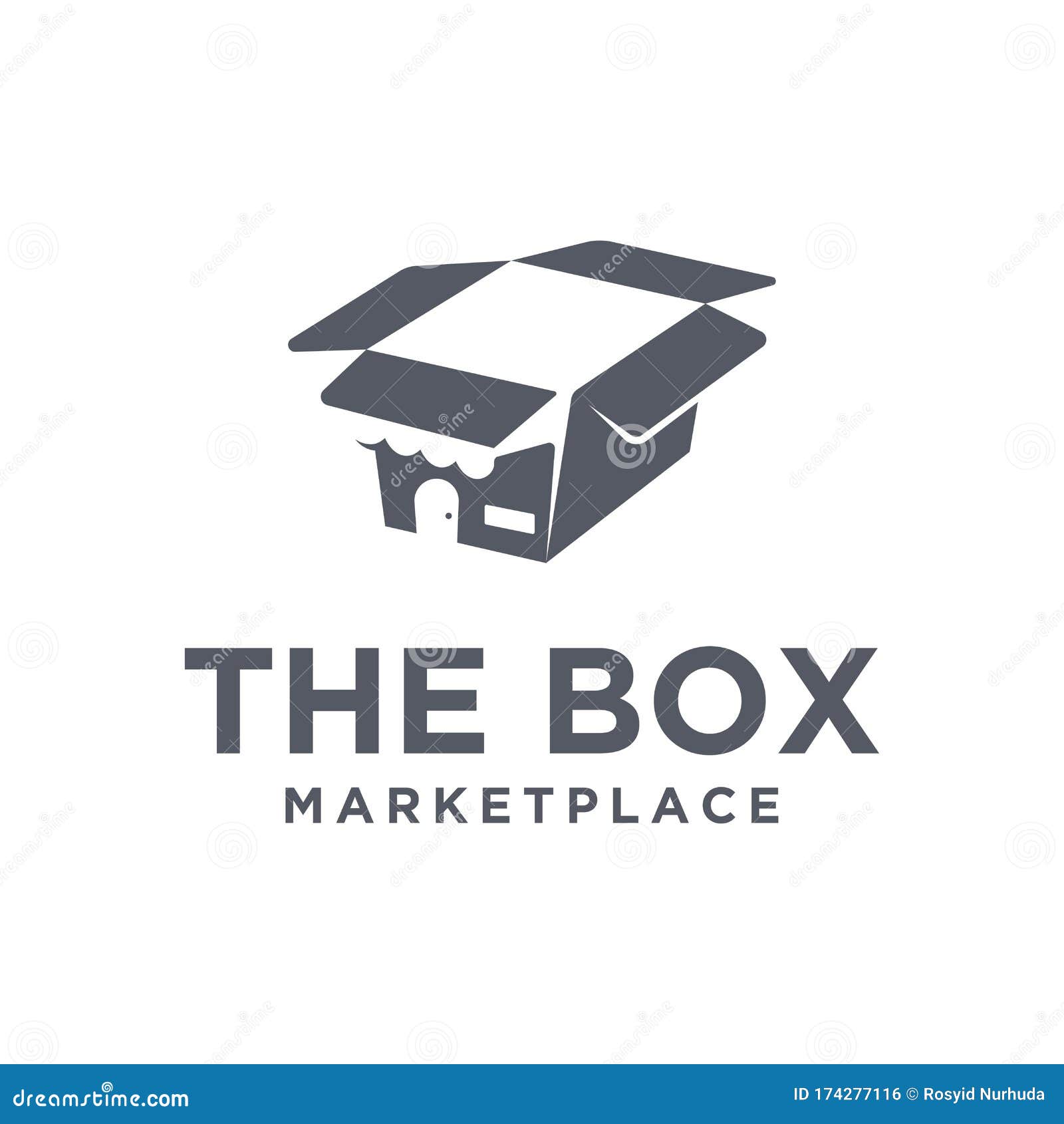 Logo Vector Box in the Form of a Minimalist Shop Stock Vector ...