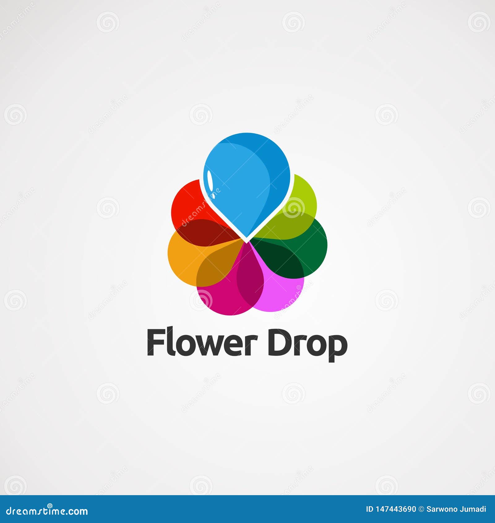 Logo Vector Flower Drop Concept , Icon, Element, and Template for ...
