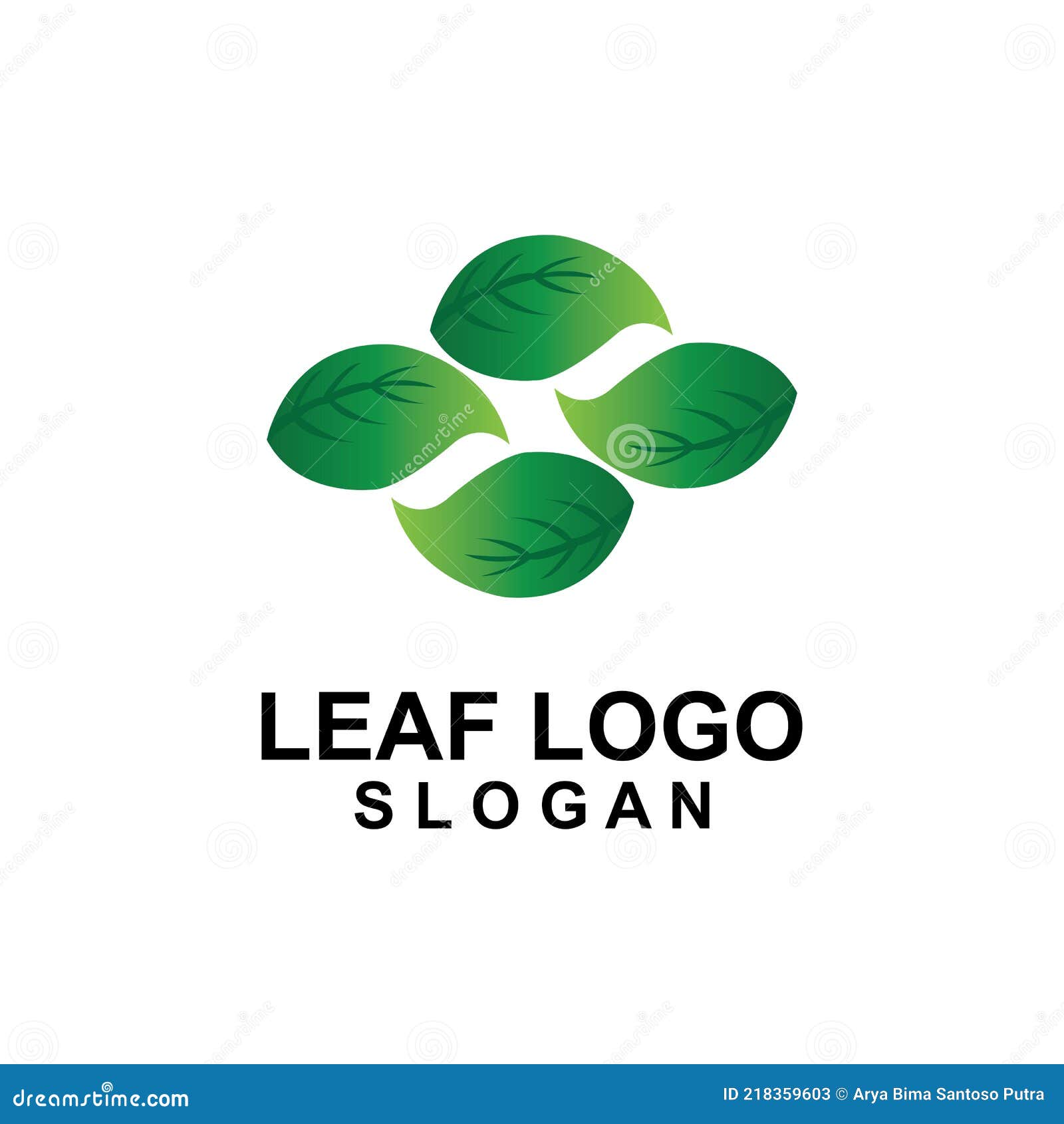 Logo Vector Icono Hoja Verde Simple Stock de ilustración - Ilustración ...