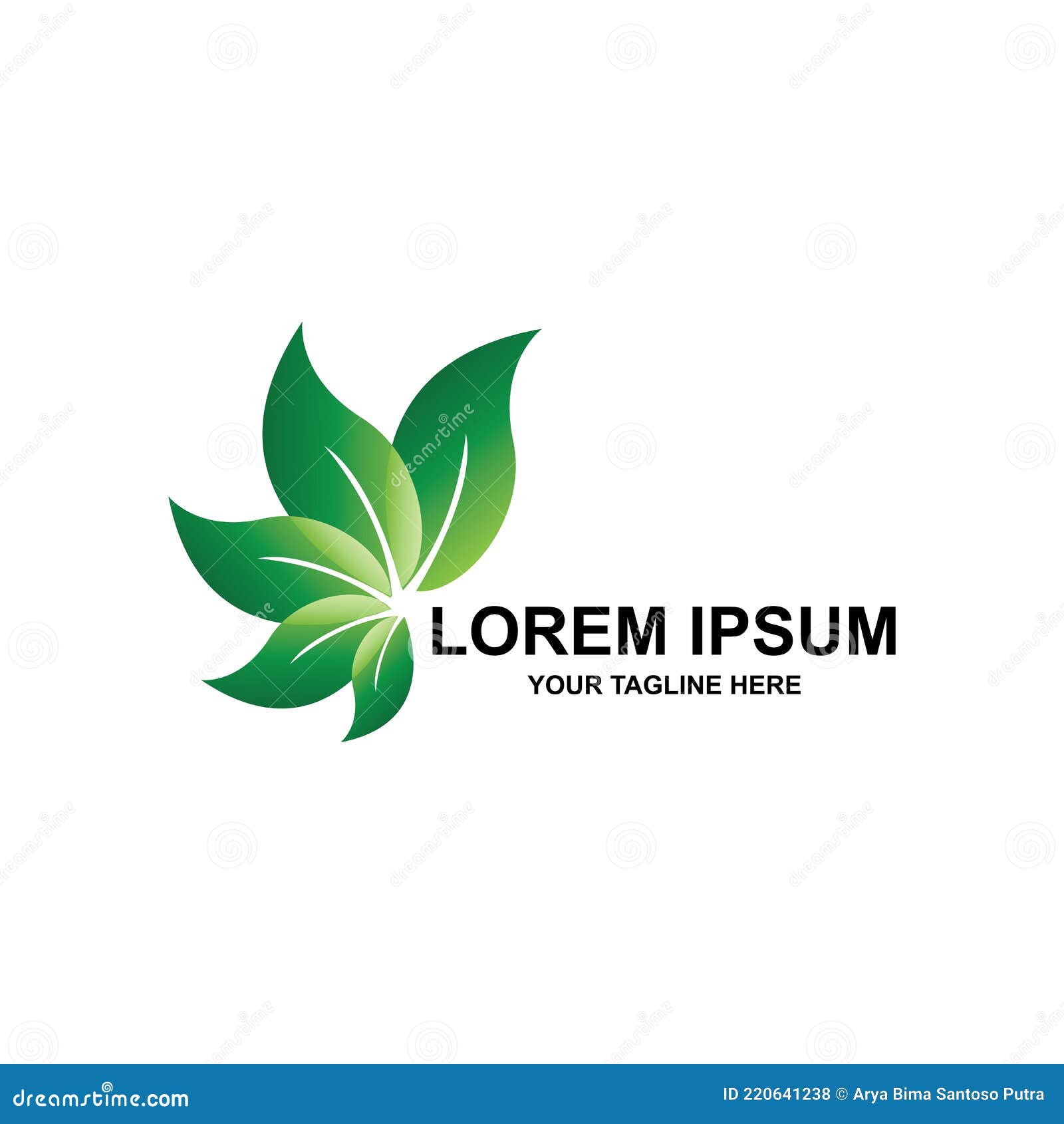 Logo Vector Icono Hoja Verde Simple Stock de ilustración - Ilustración ...