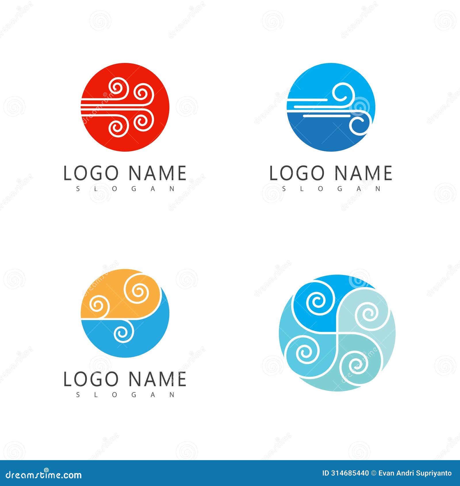 Logo Vent Symbole Vectoriel Illustration de Vecteur - Illustration du ...