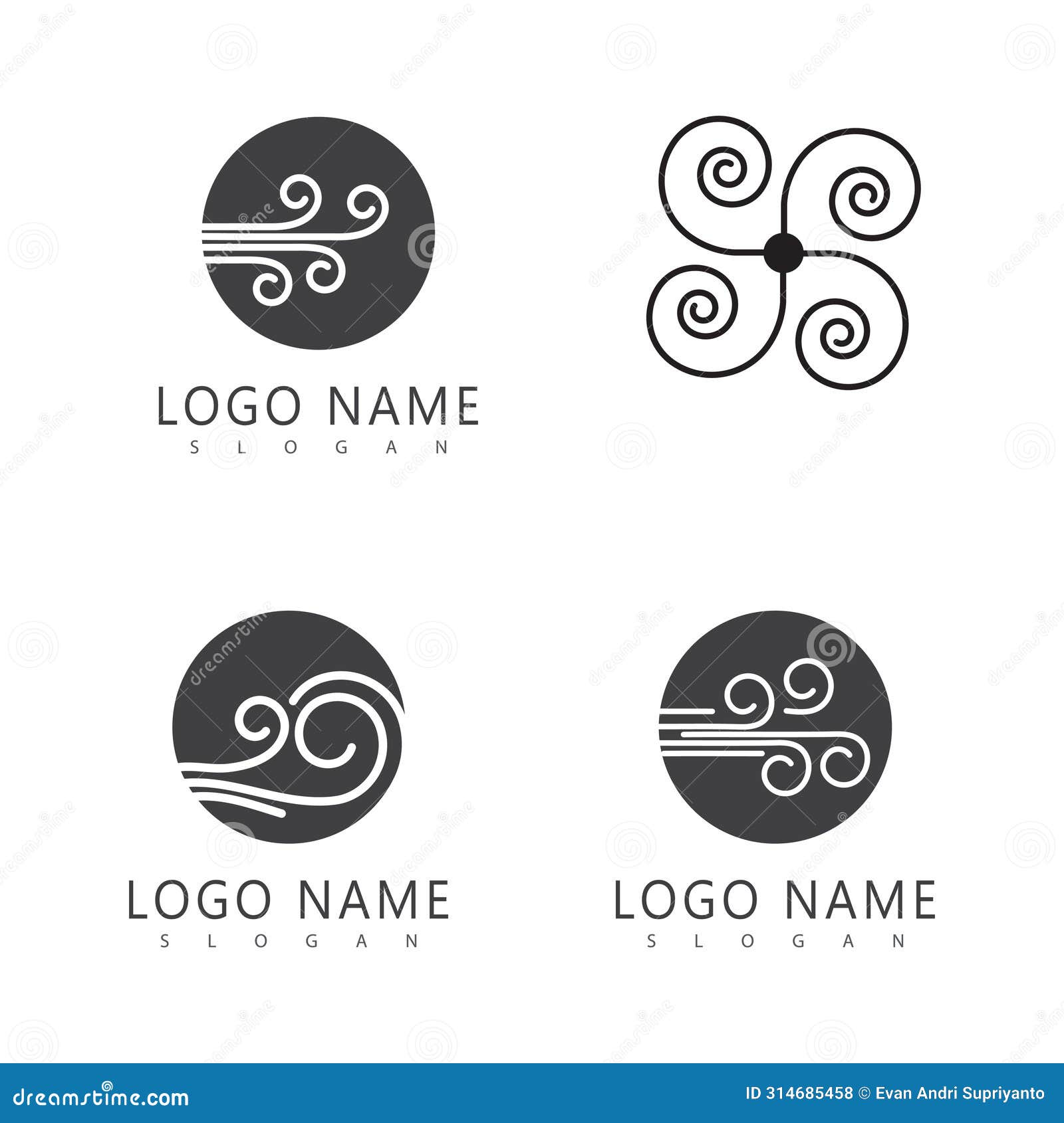Logo Vent Symbole Vectoriel Illustration de Vecteur - Illustration du ...