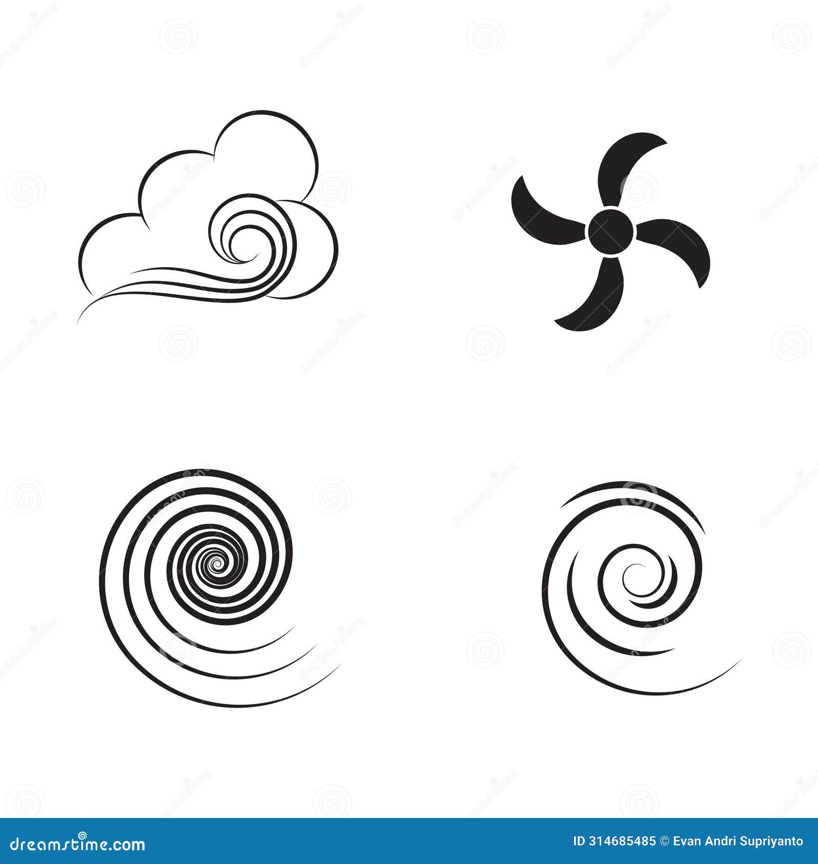 Logo Vent Symbole Vectoriel Illustration de Vecteur - Illustration du ...