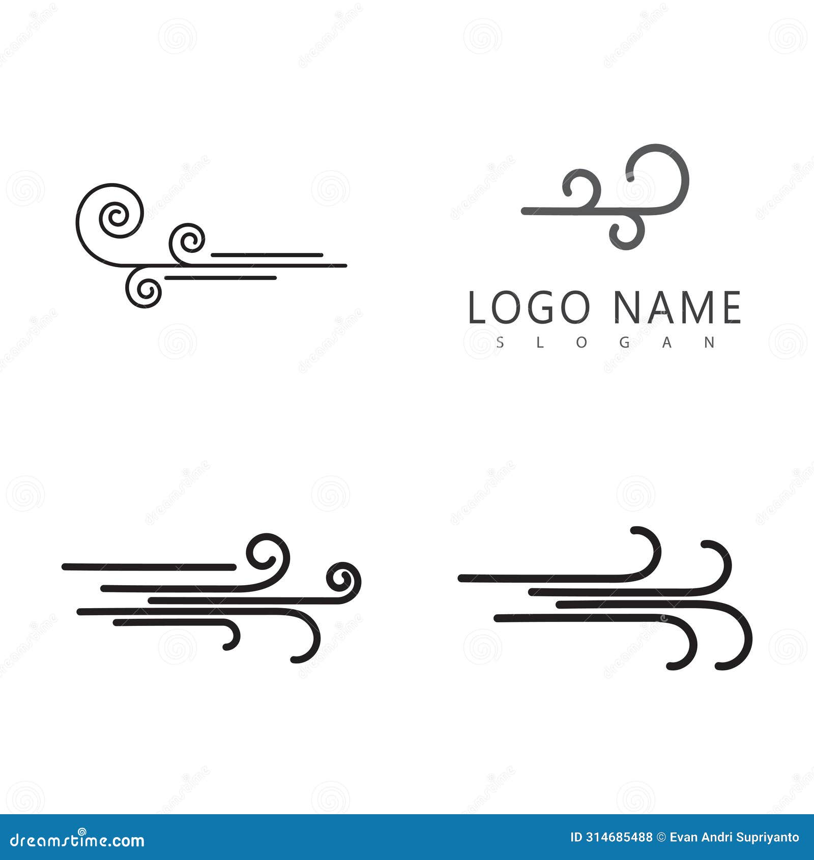 Logo Vent Symbole Vectoriel Illustration de Vecteur - Illustration du ...
