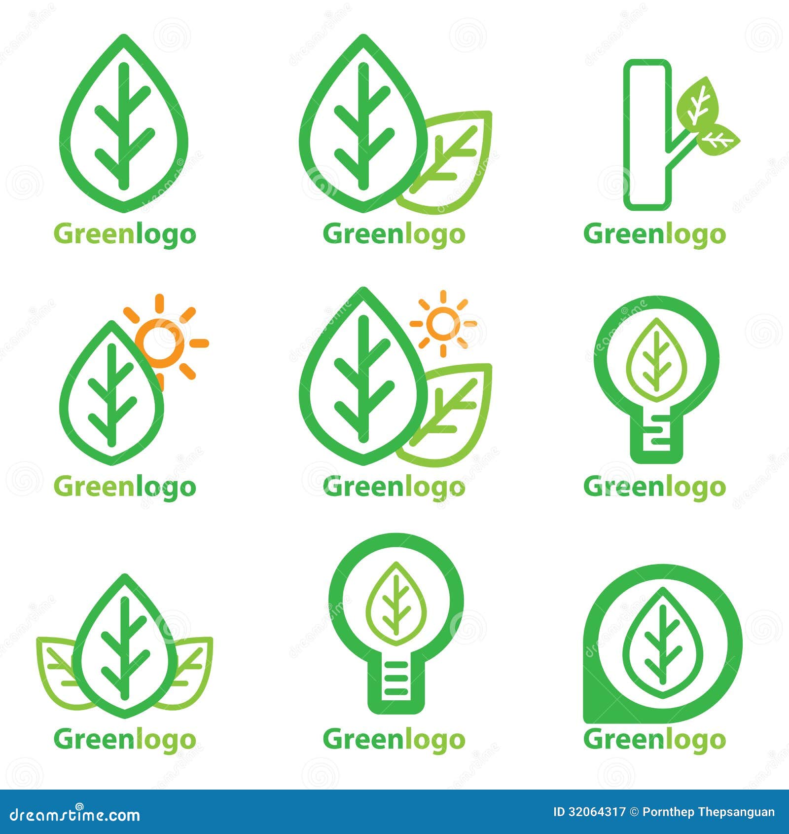 Logo verde illustrazione vettoriale. Illustrazione di foglio - 32064317