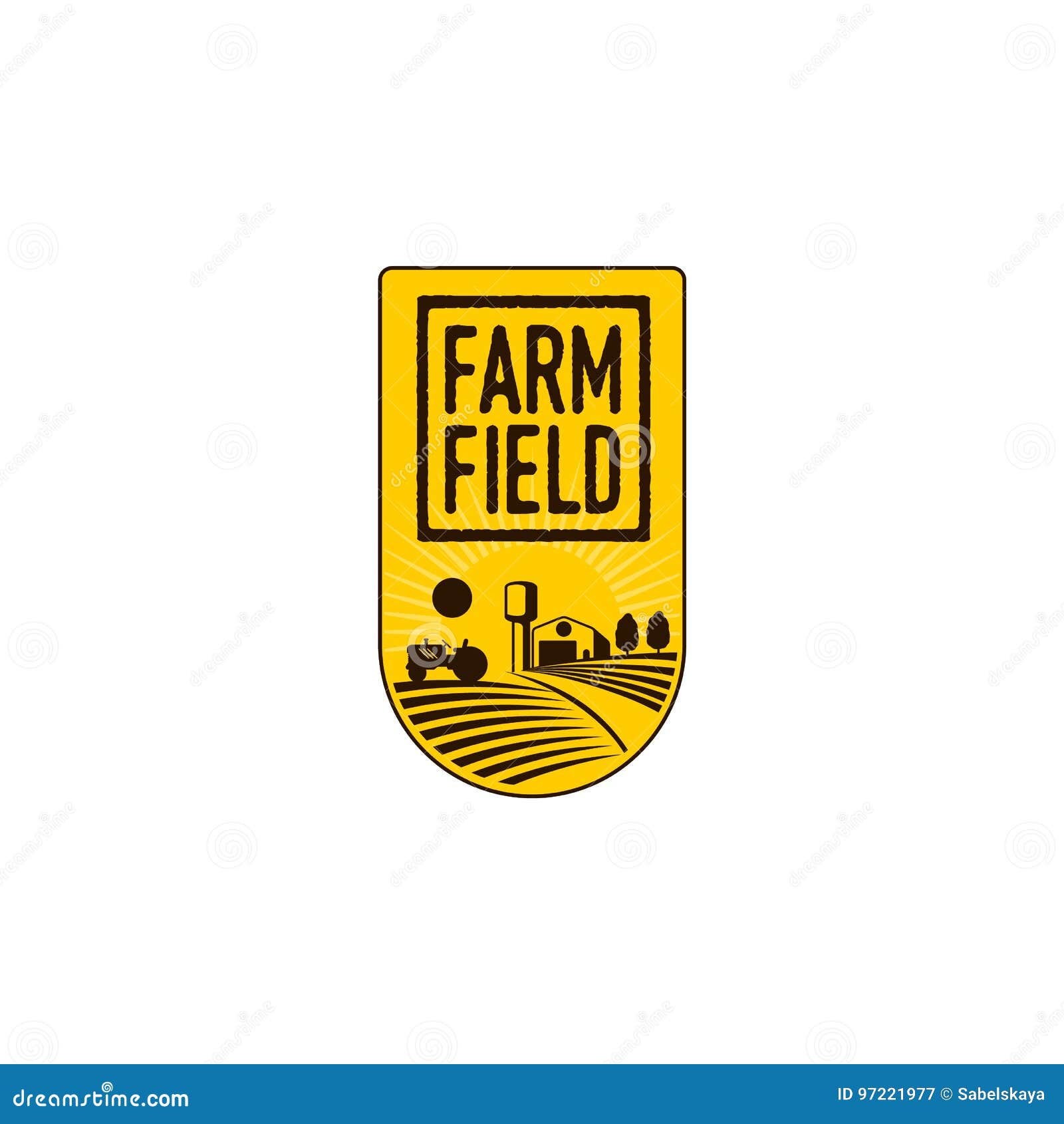 Logo Vertical De Fireld De Ferme, Insigne, Conception De Label ...