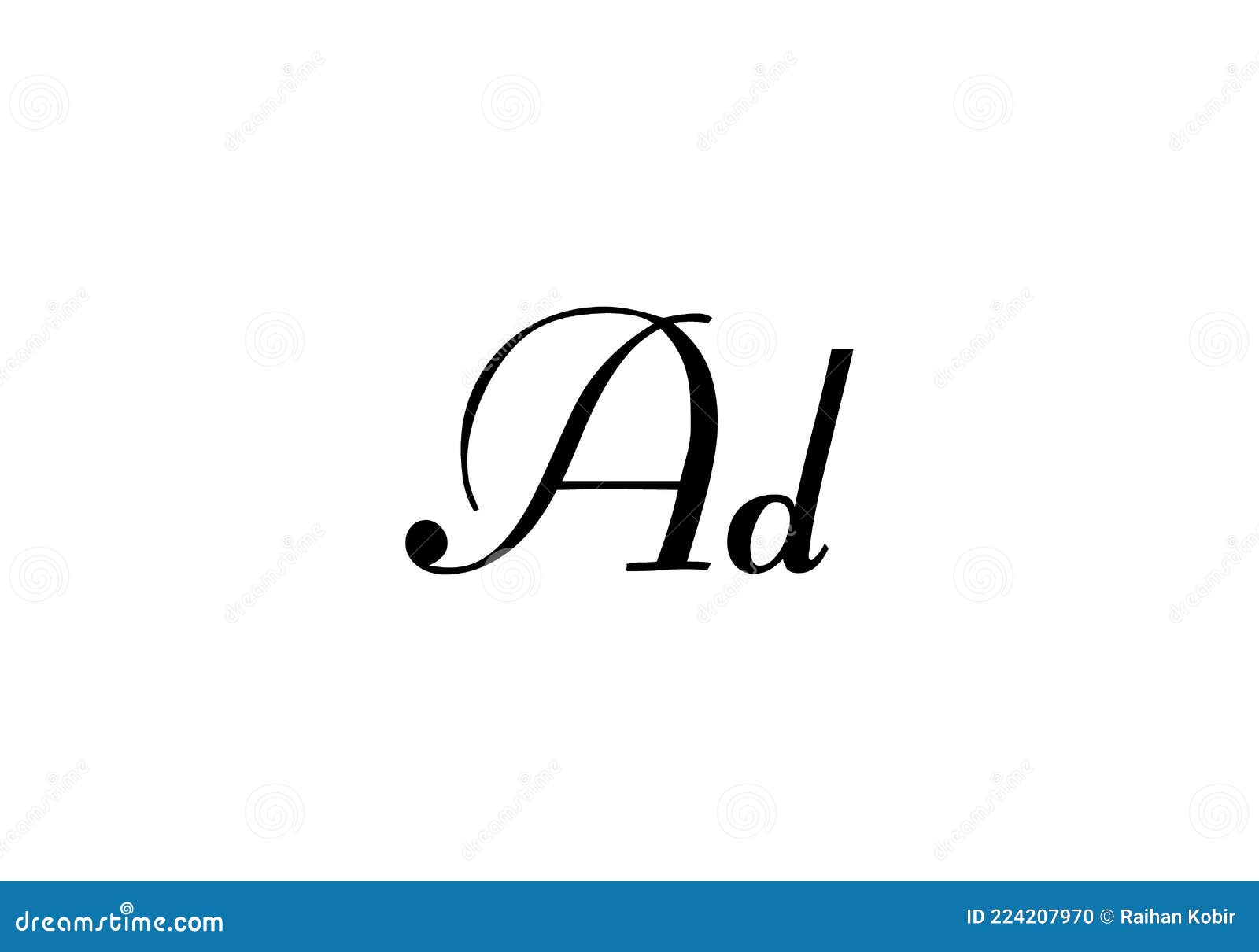 Latter AD logo stock illustration. Illustration of blue - 224207970