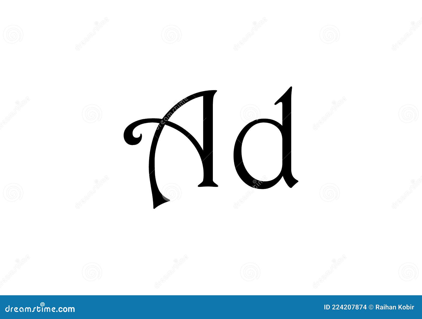 Latter AD logo stock vector. Illustration of style, custom - 224207874