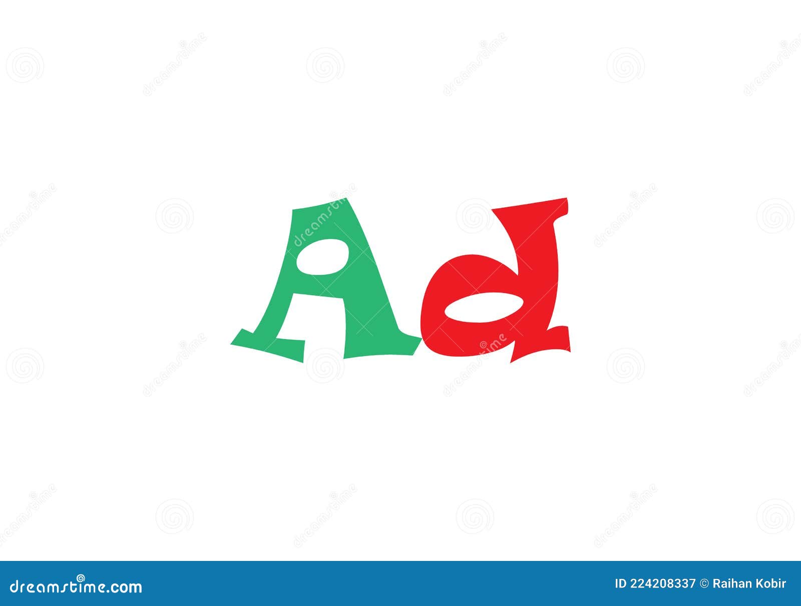 Latter AD logo stock illustration. Illustration of concept - 224208337