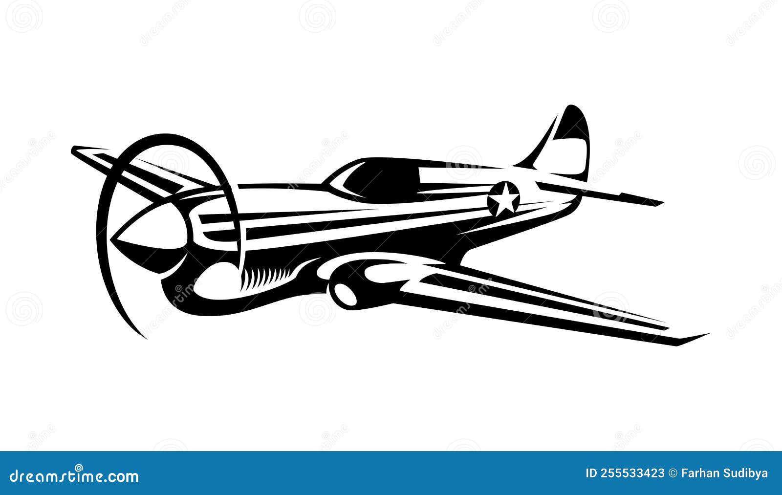 Aircraft War-hawk in Monochrome Design Stock Vector - Illustration of ...