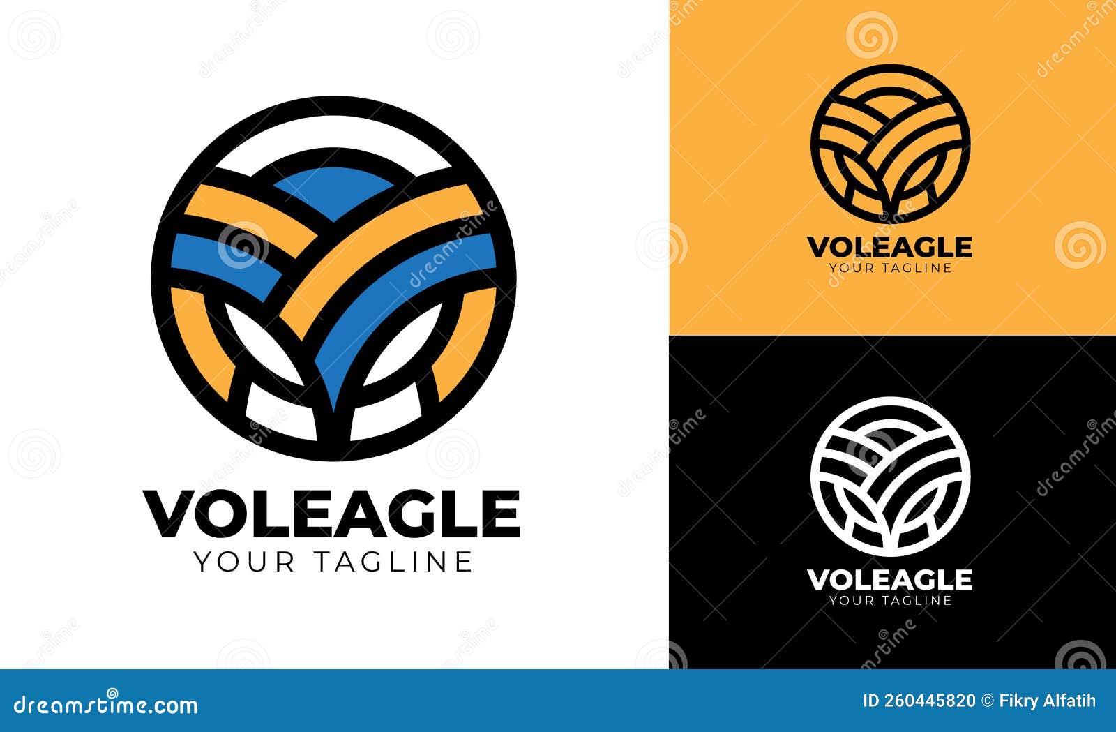 LOGO VOLLEY BALL EAGLE stock vector. Illustration of hawk - 260445820