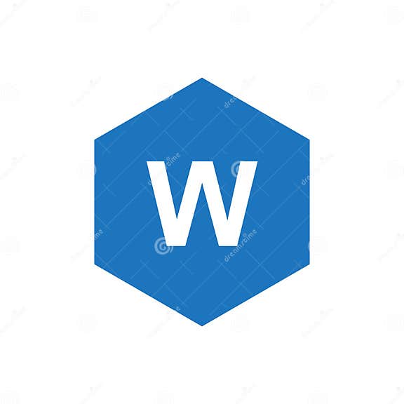 Logo W with a Blue Hexagon Background Stock Vector - Illustration of ...