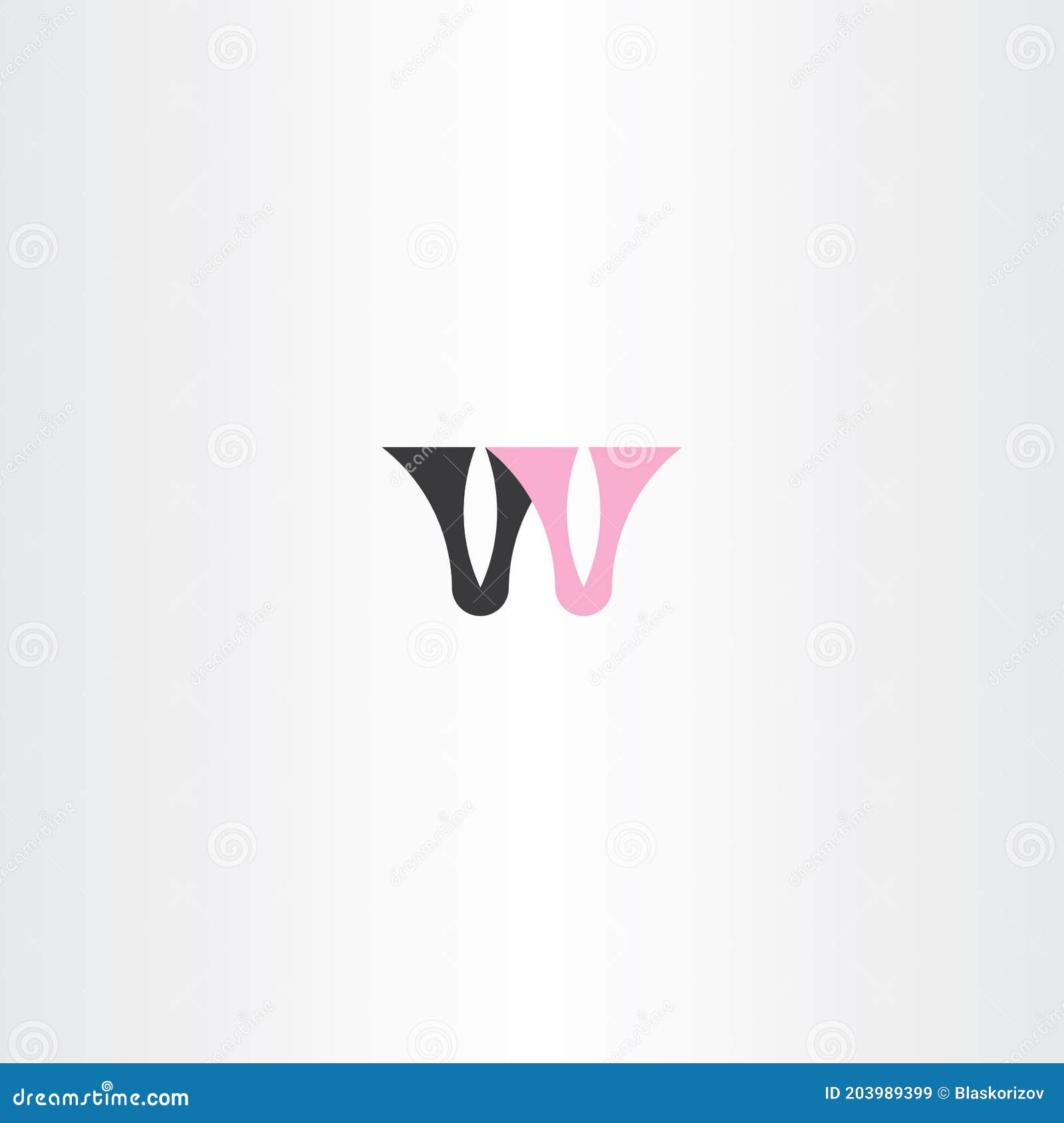 Logo W Pink Black Letter W Icon Vector Design Stock Vector ...