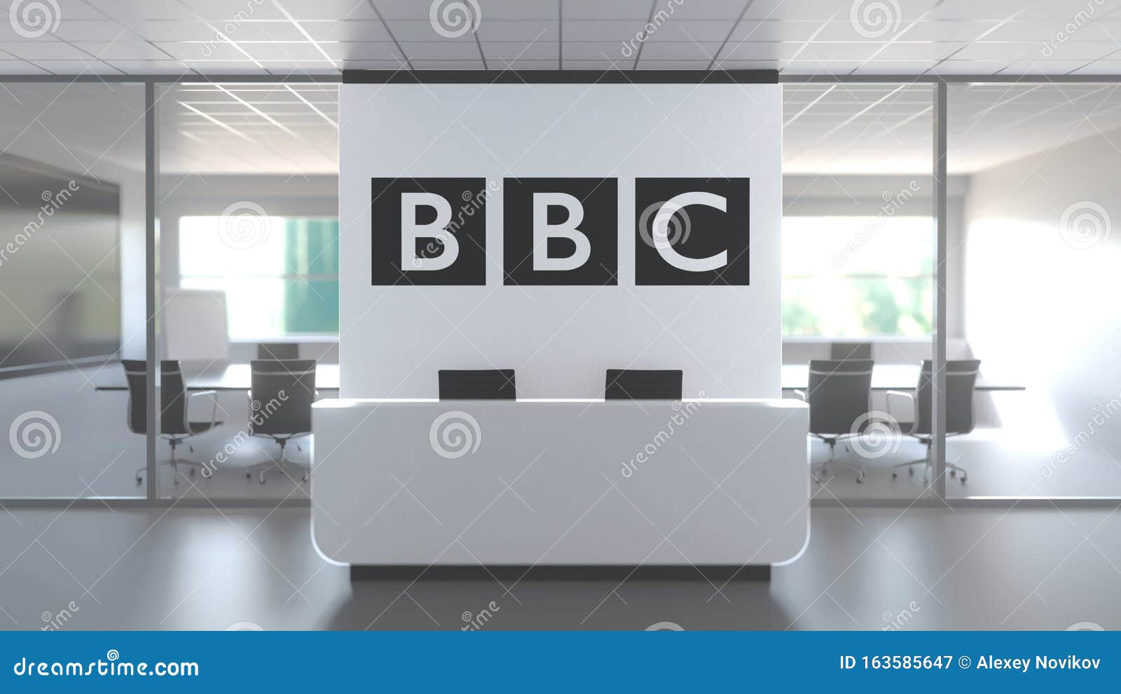 BBC Logo Above Reception Desk in the Modern Office, Editorial ...