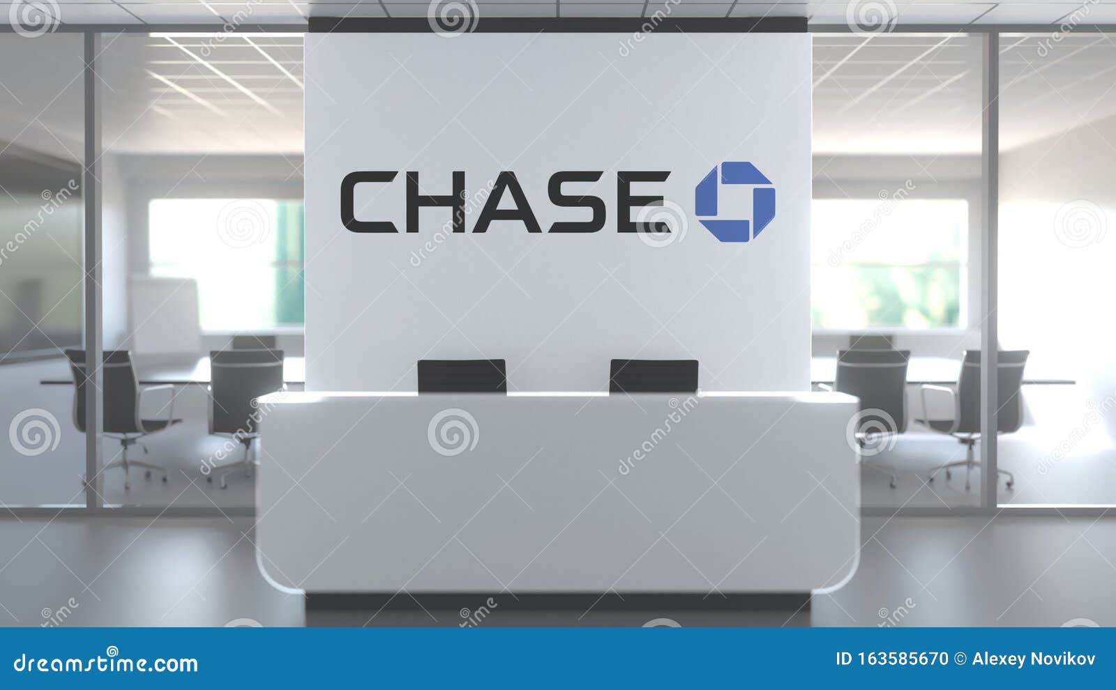 CHASE Logo Above Reception Desk in the Modern Office, Editorial ...
