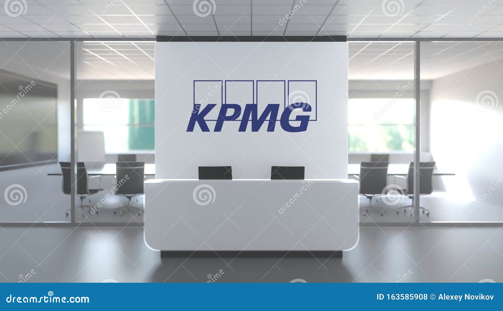 KPMG Logo Above Reception Desk in the Modern Office, Editorial ...