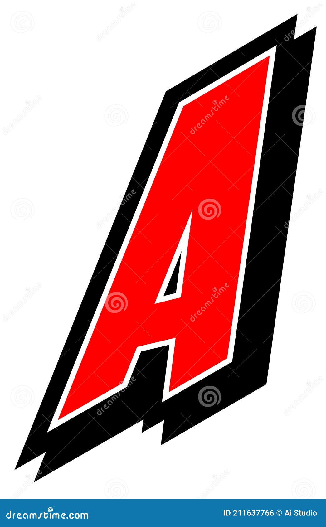 A red logo stock illustration. Illustration of draw - 211637766