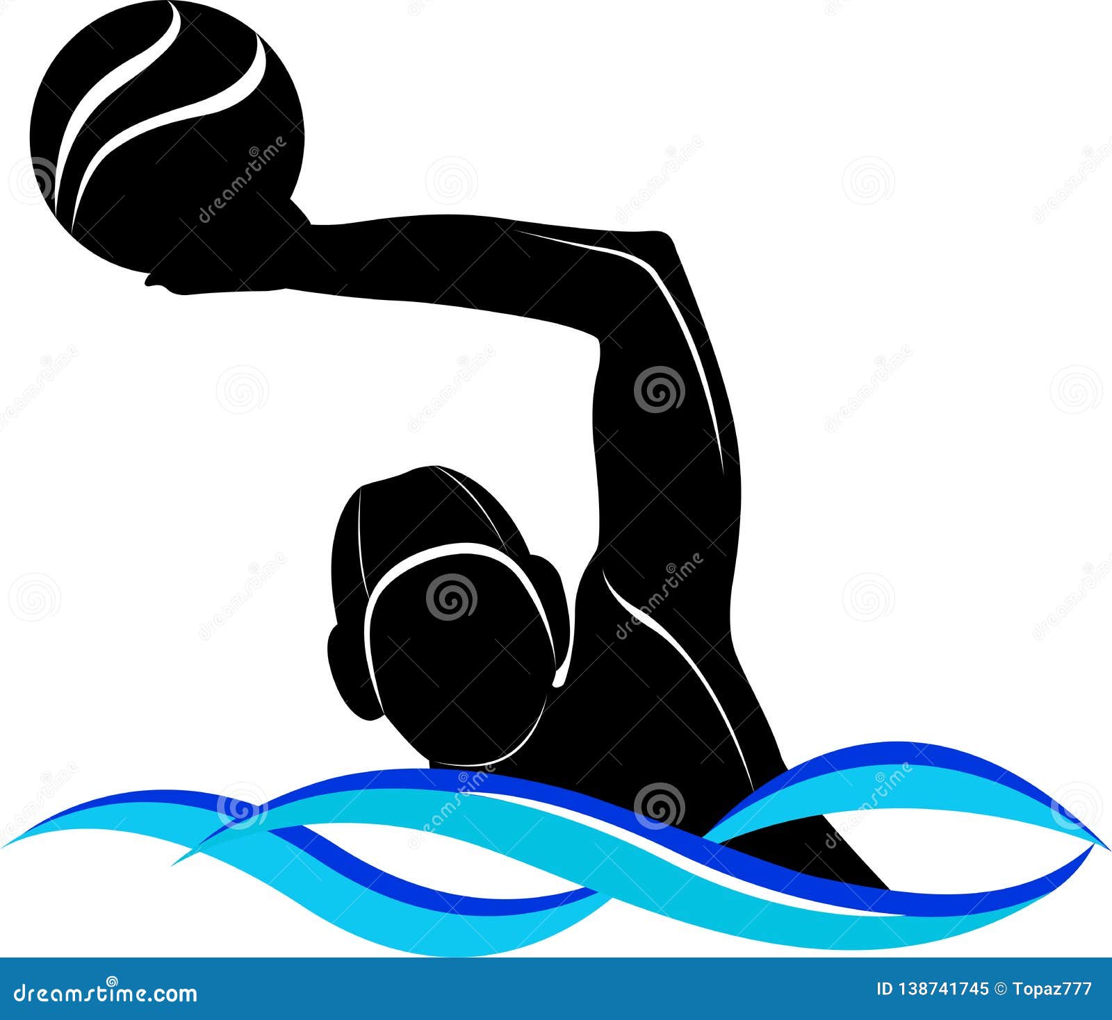 Logo Water Polo Isolated On White Background Cartoon Vector