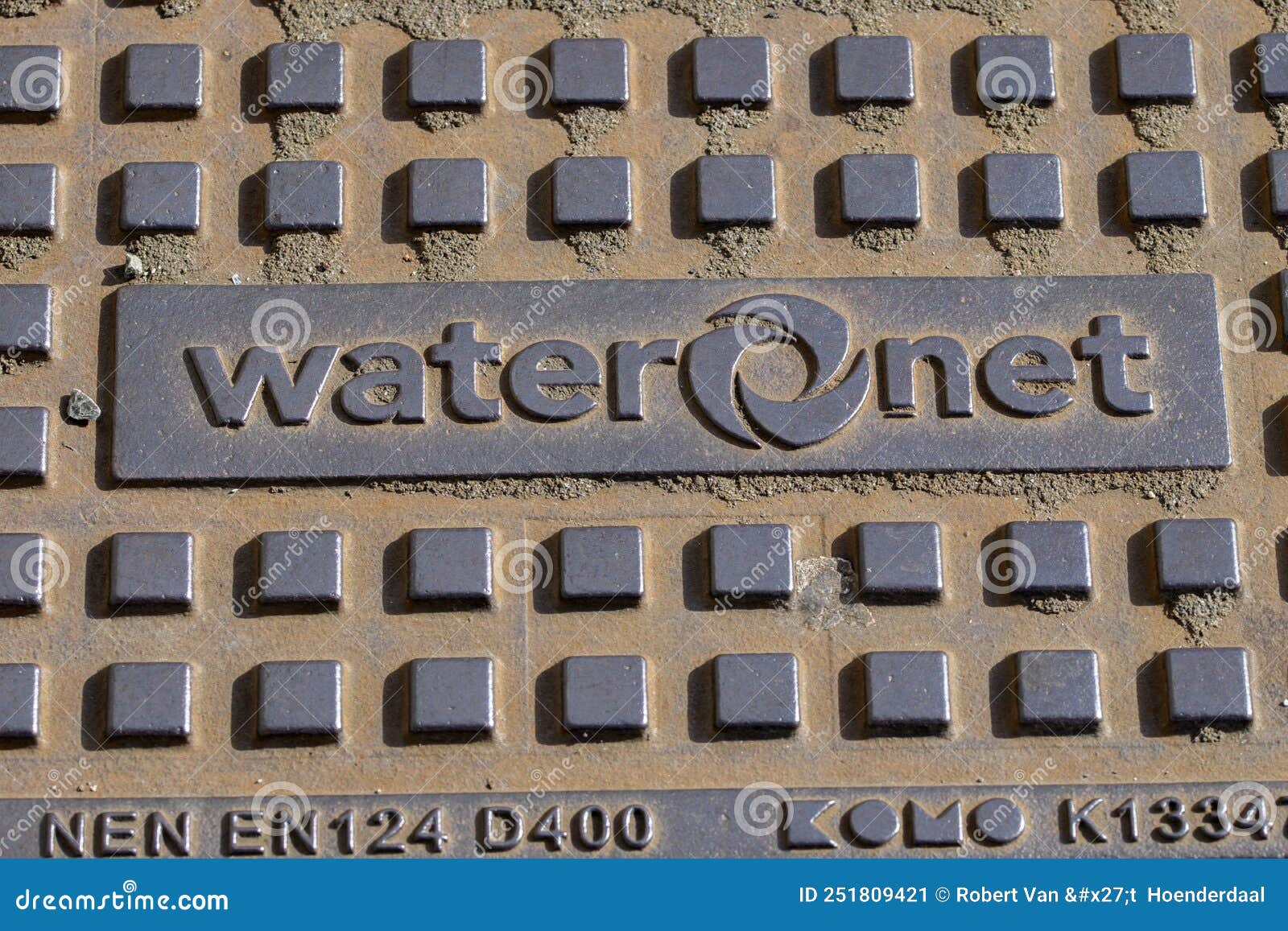 Logo of Waternet on a Sewer Hatch at Amsterdam the Netherlands 14-3 ...