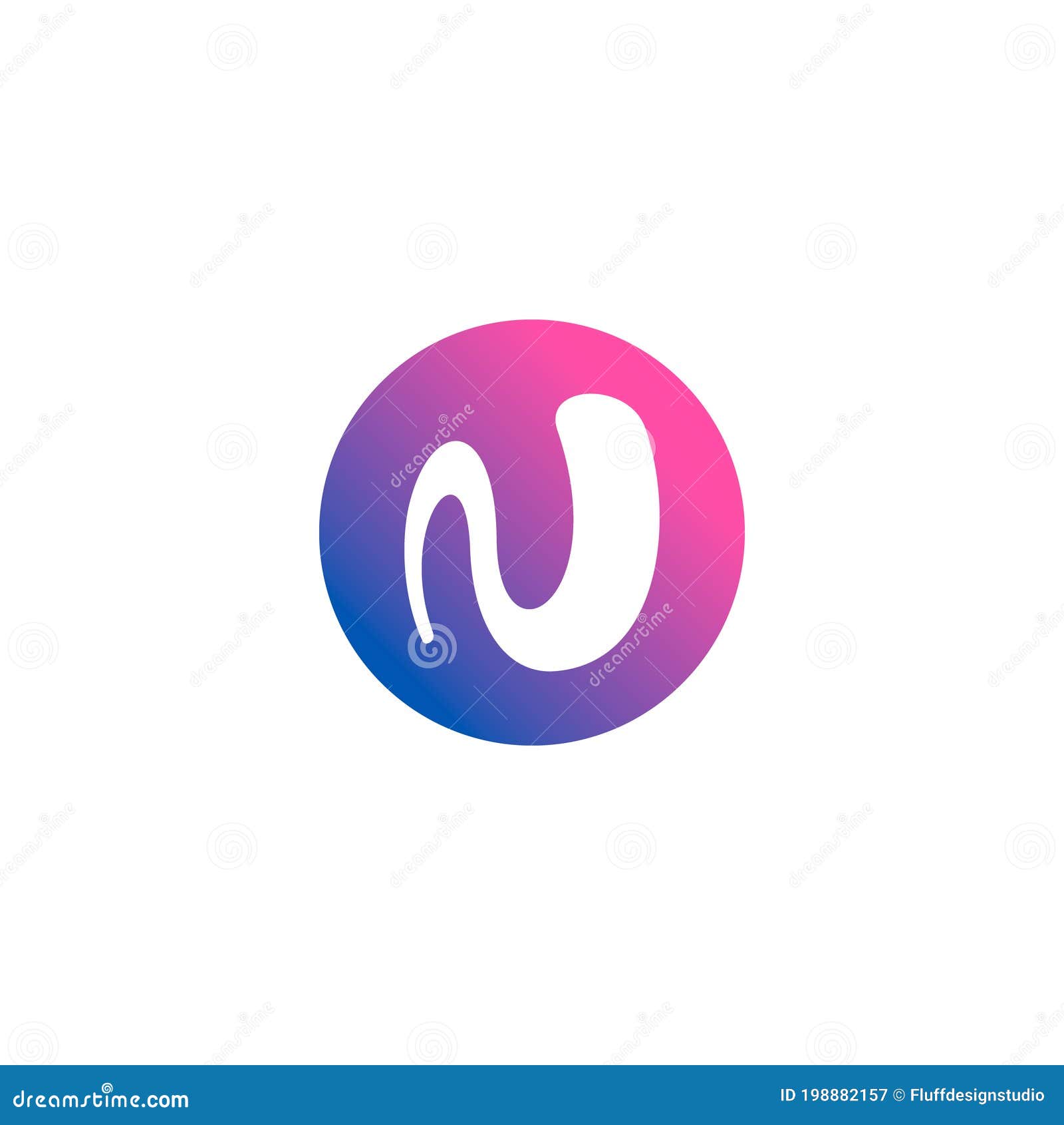 Logo of a Wavy Letter N in a Circle Shape Stock Vector - Illustration ...