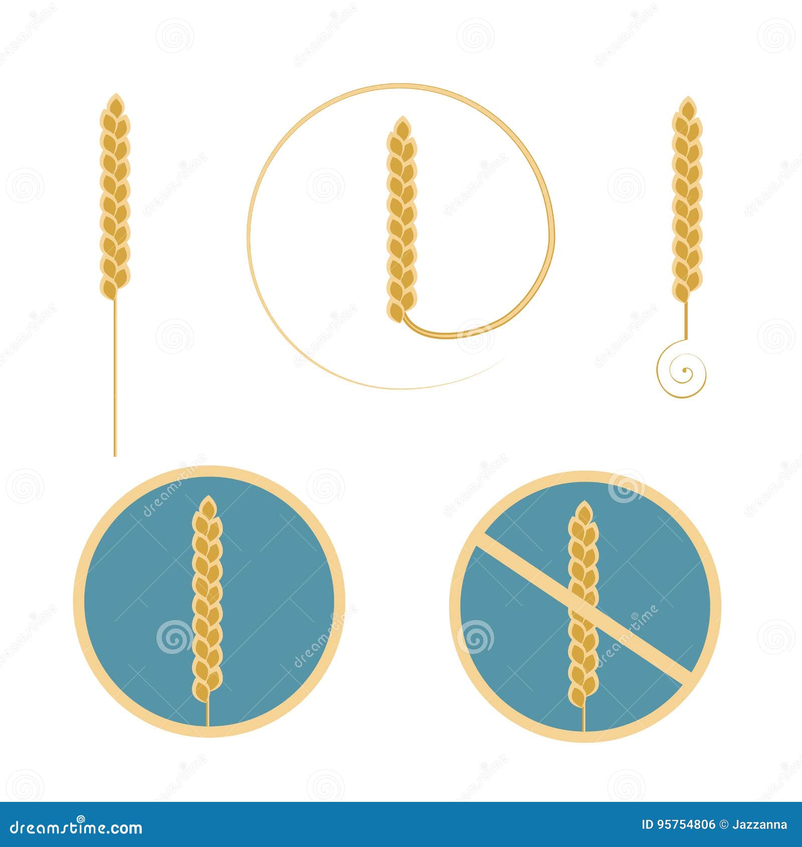 Logo wheat cereal set stock vector. Illustration of label - 95754806