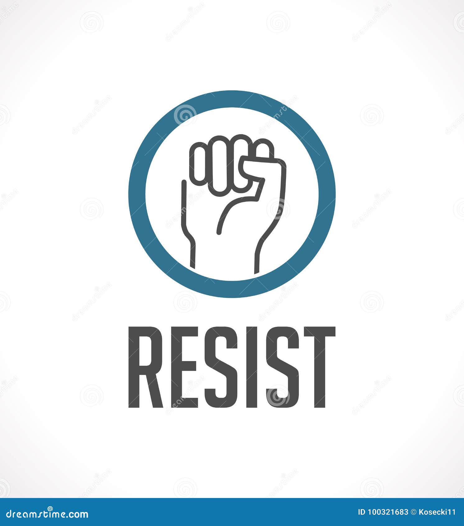 Logo Widerstehen - Faust Als Symbol Des Widerstands Vektor Abbildung ...