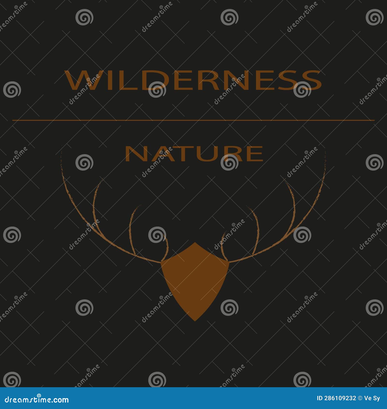 LOGO WILDERNESS NATURE stock illustration. Illustration of reindeer ...