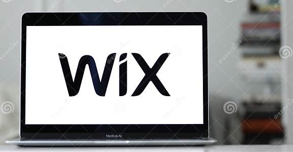 Logo of the Wix Software Company Visible on a Laptop Computer on a ...