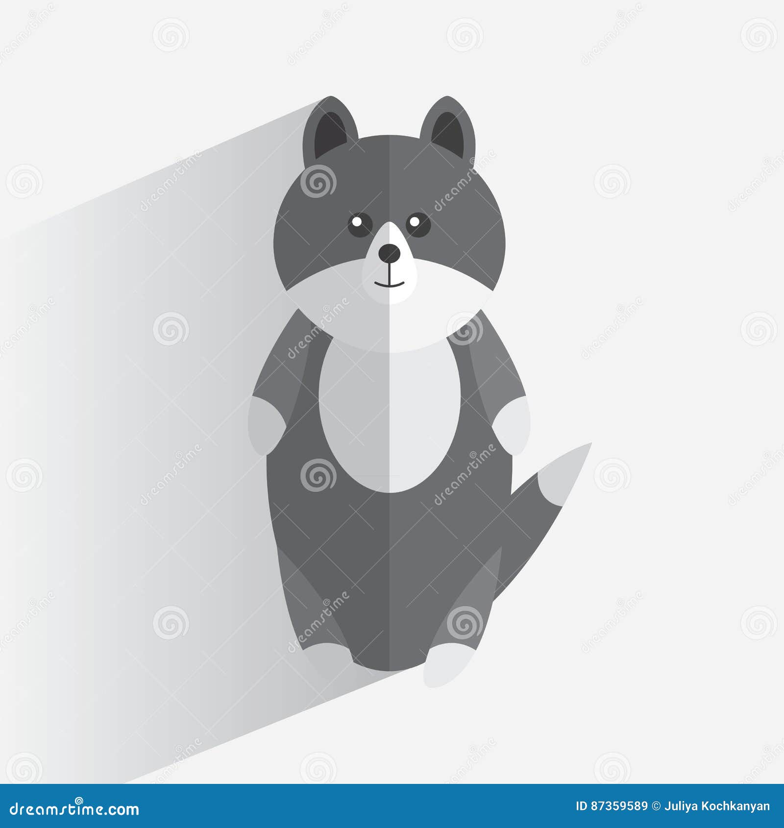 Wolf Flat Vector Illustration. Scandinavian Style Wild Animal Isolated ...