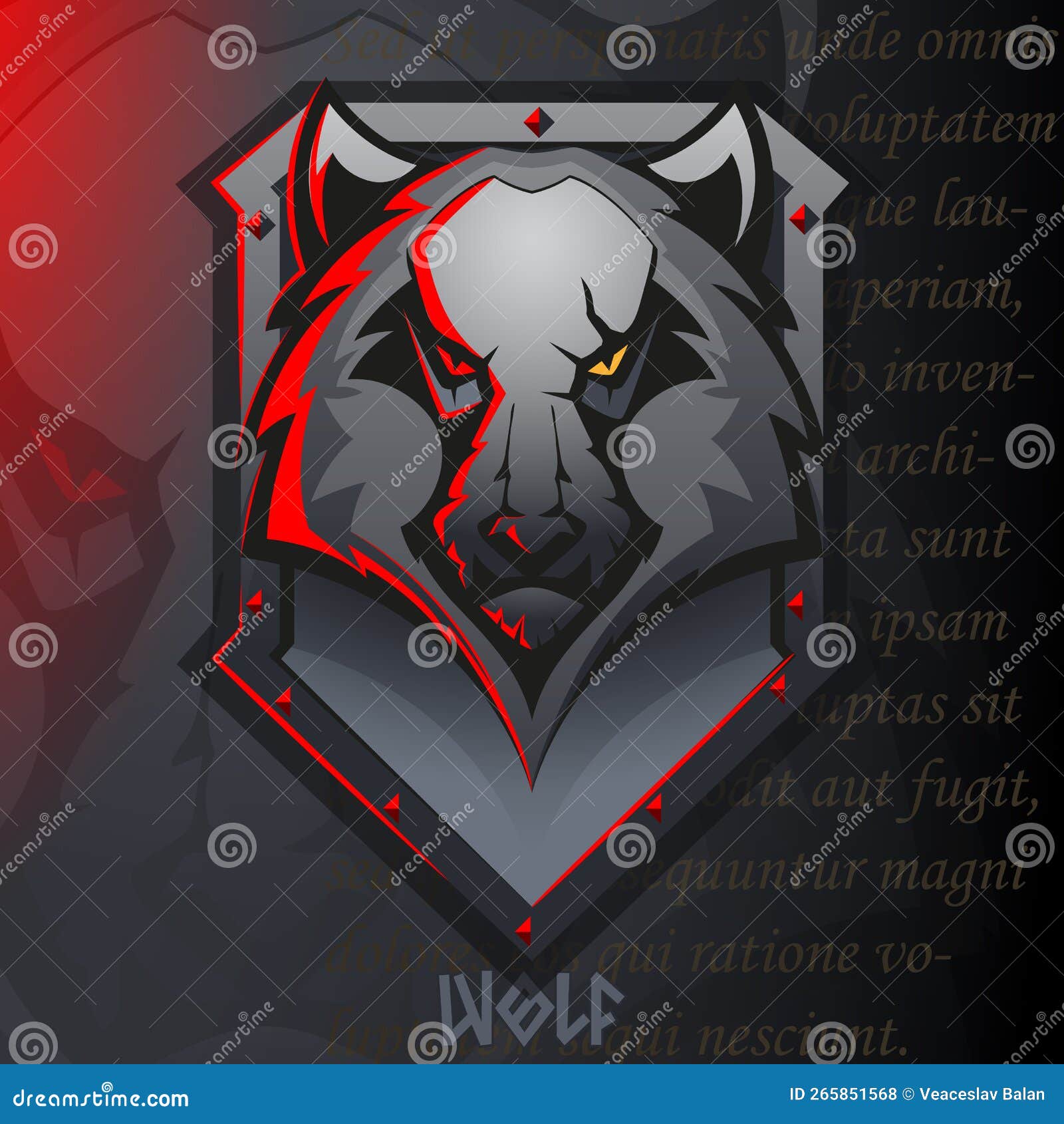Logo of Wolf Head on Knightly Shield Stock Vector - Illustration of ...