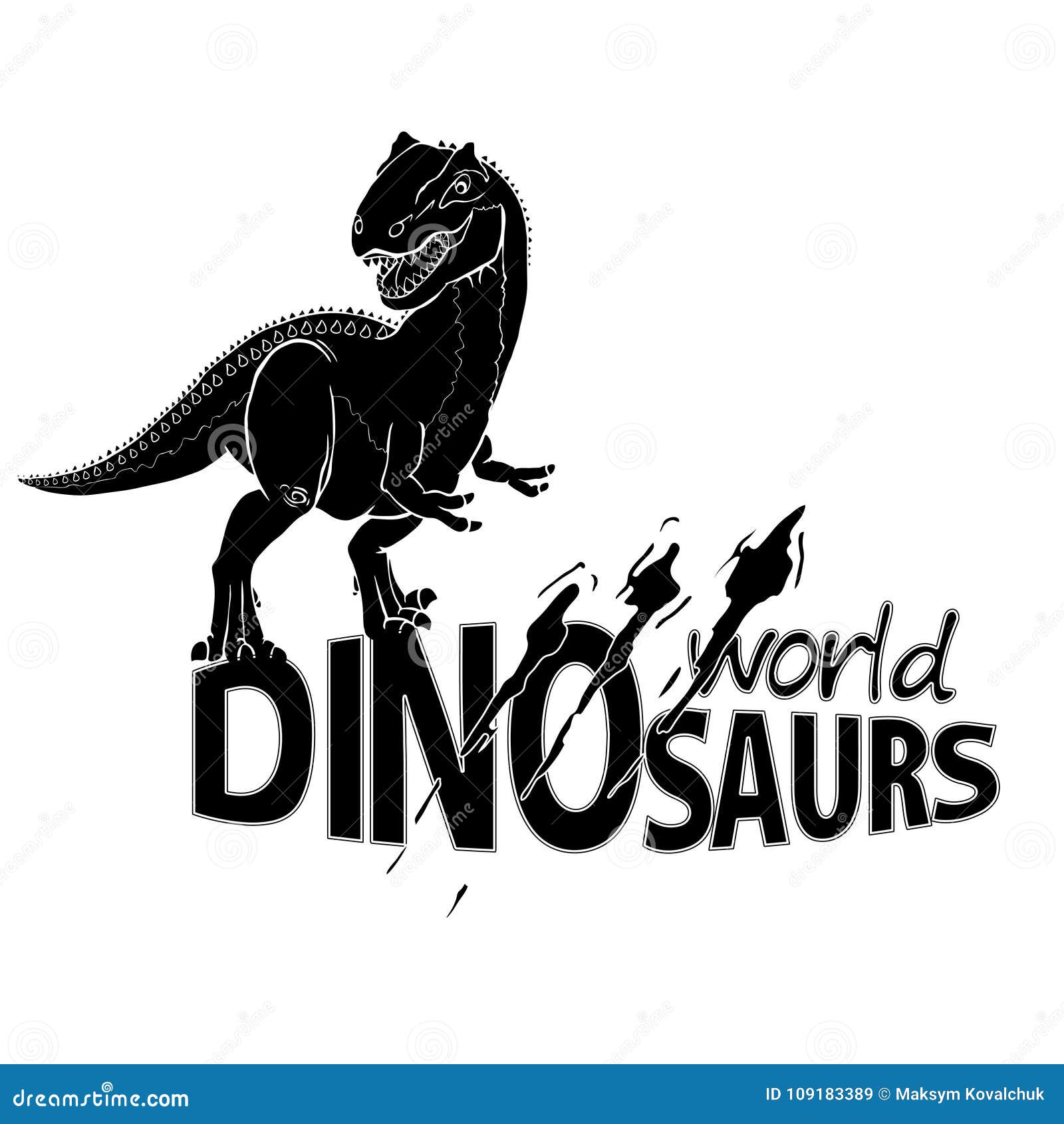 Logo World of Dinosaurs. stock vector. Illustration of nature - 109183389