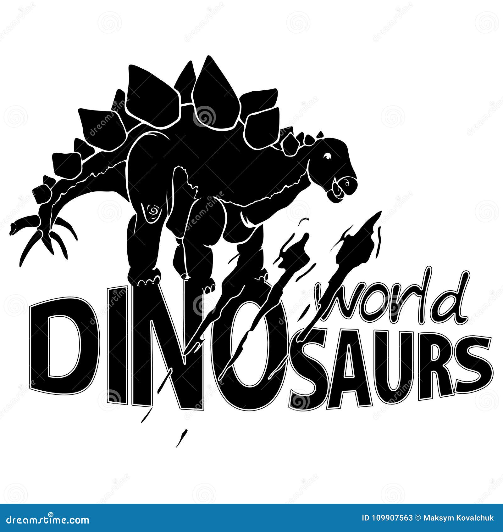 Logo World of Dinosaurs. stock vector. Illustration of children - 109907563