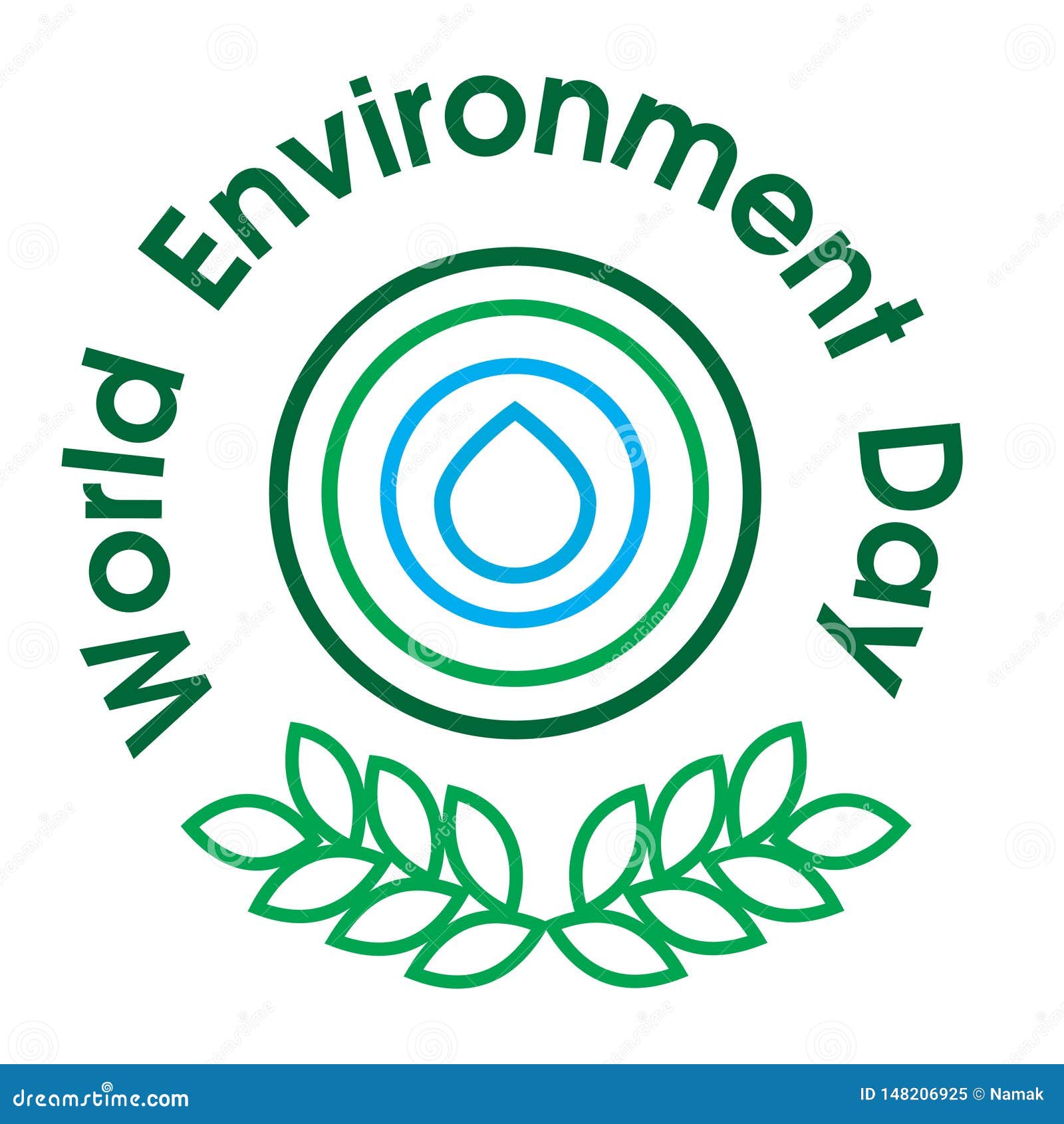Logo World Environment Day with Font and Leaves Stock Vector ...