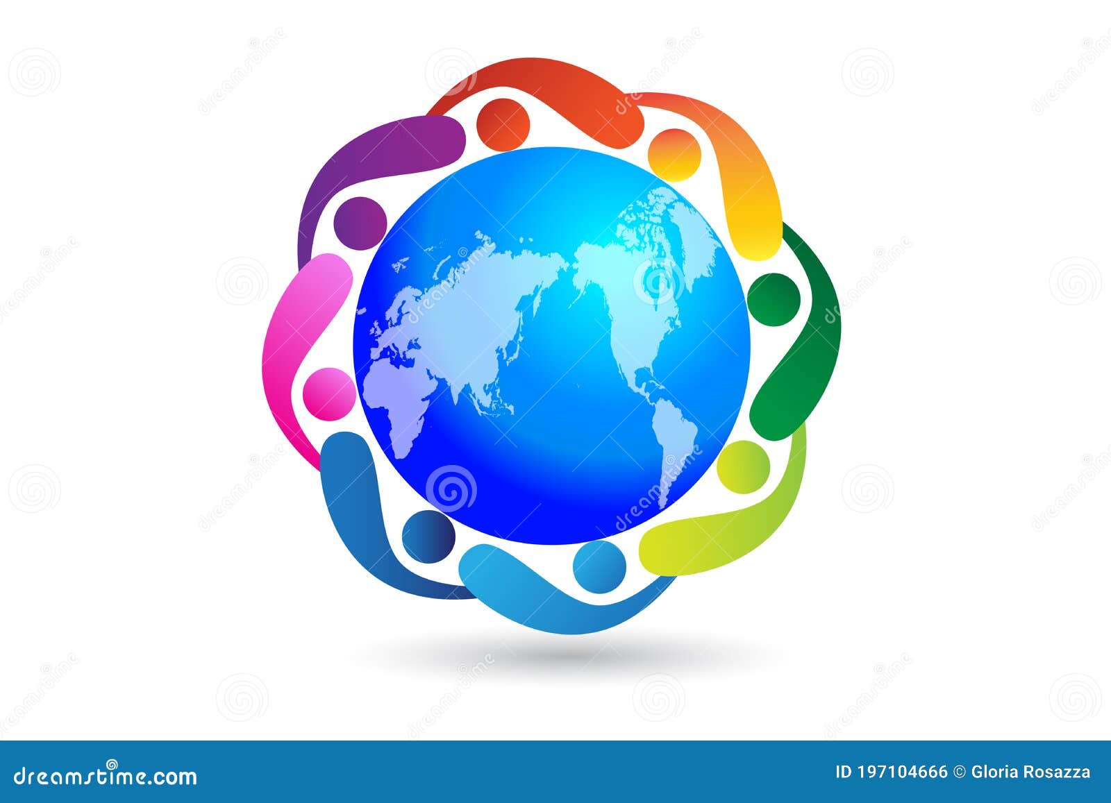 Logo World Teamwork Unity Business People Vector Stock Vector ...