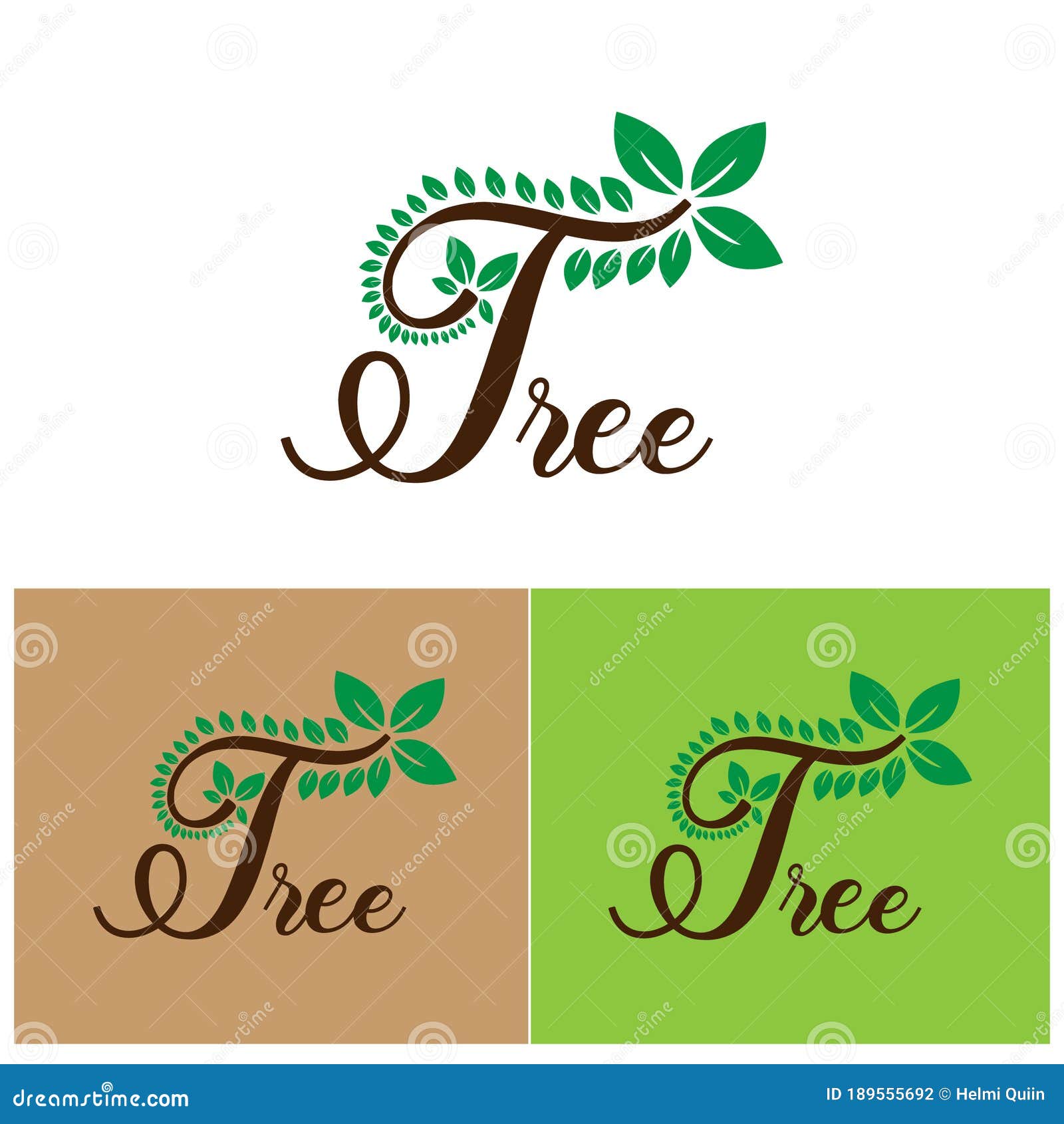 Treen Letter Design stock vector. Illustration of healthy - 189555692
