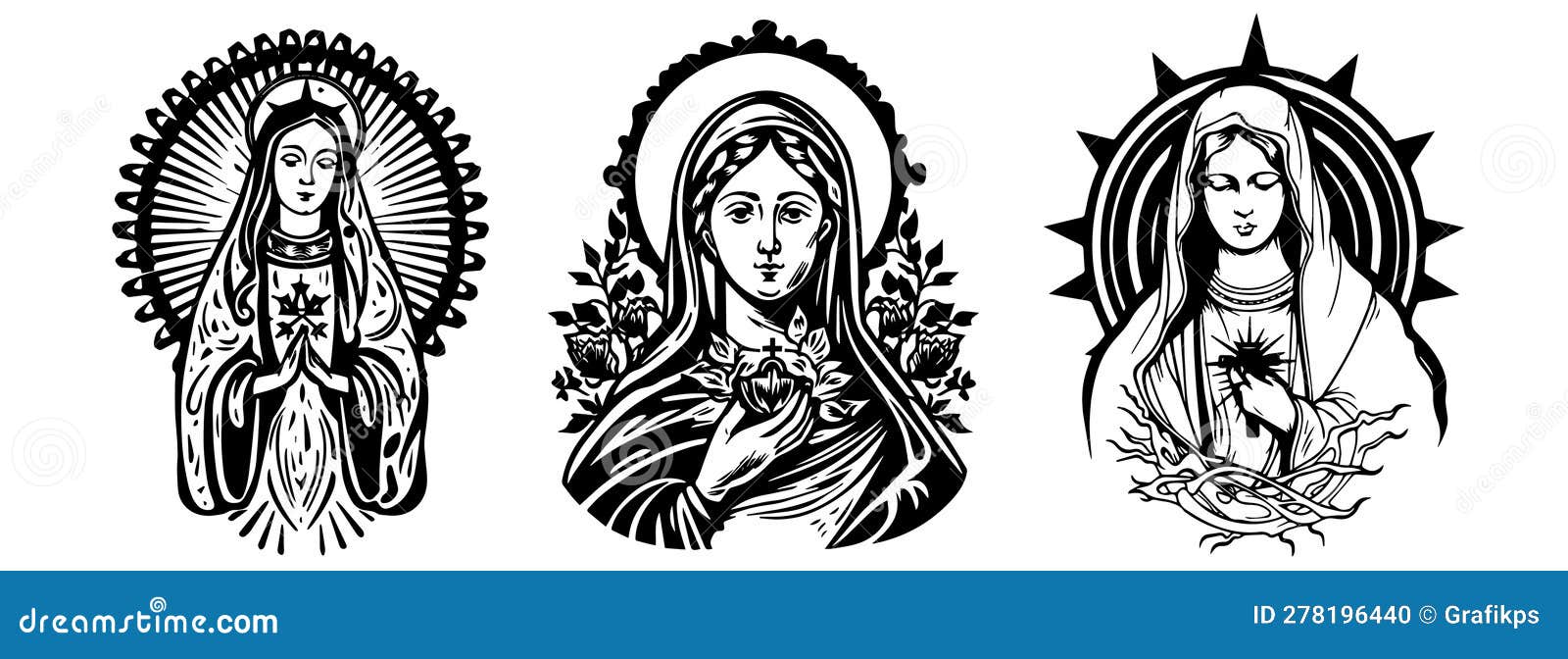 Our Lady, Madonna, Virgin Mary Vector. Stock Vector - Illustration of ...