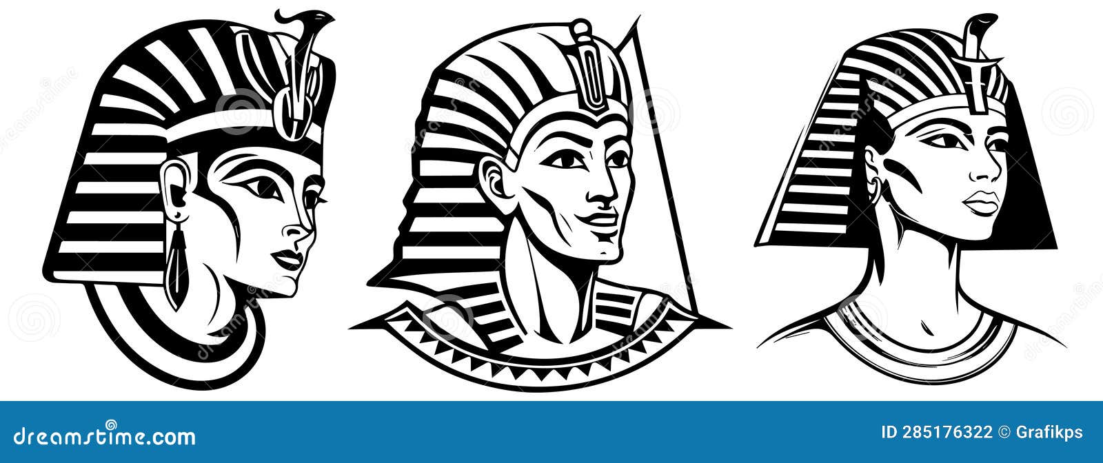 Egyptian Pharaoh, Vector Illustration on a White Background. Silhouette ...